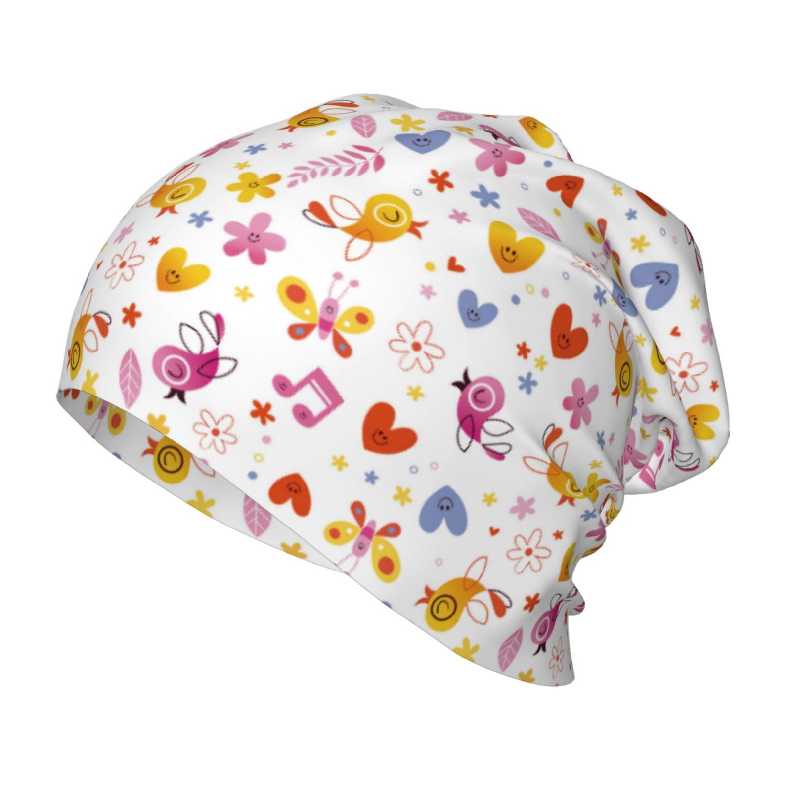Pofeuu Cartoon Birds & Flowers Print Toddler Beanies for Boys Baby Warm ...