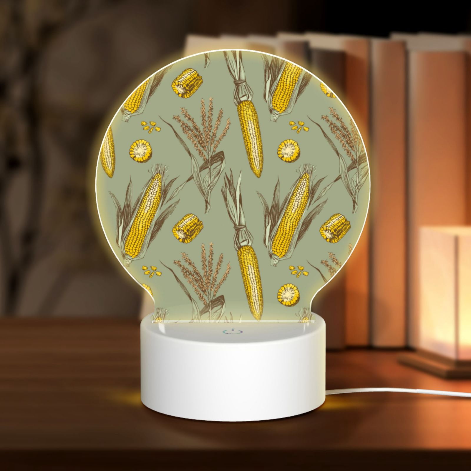 Pofeuu Cartoon Corn and Wheat Print LED Christmas Night Light Lamp Base ...