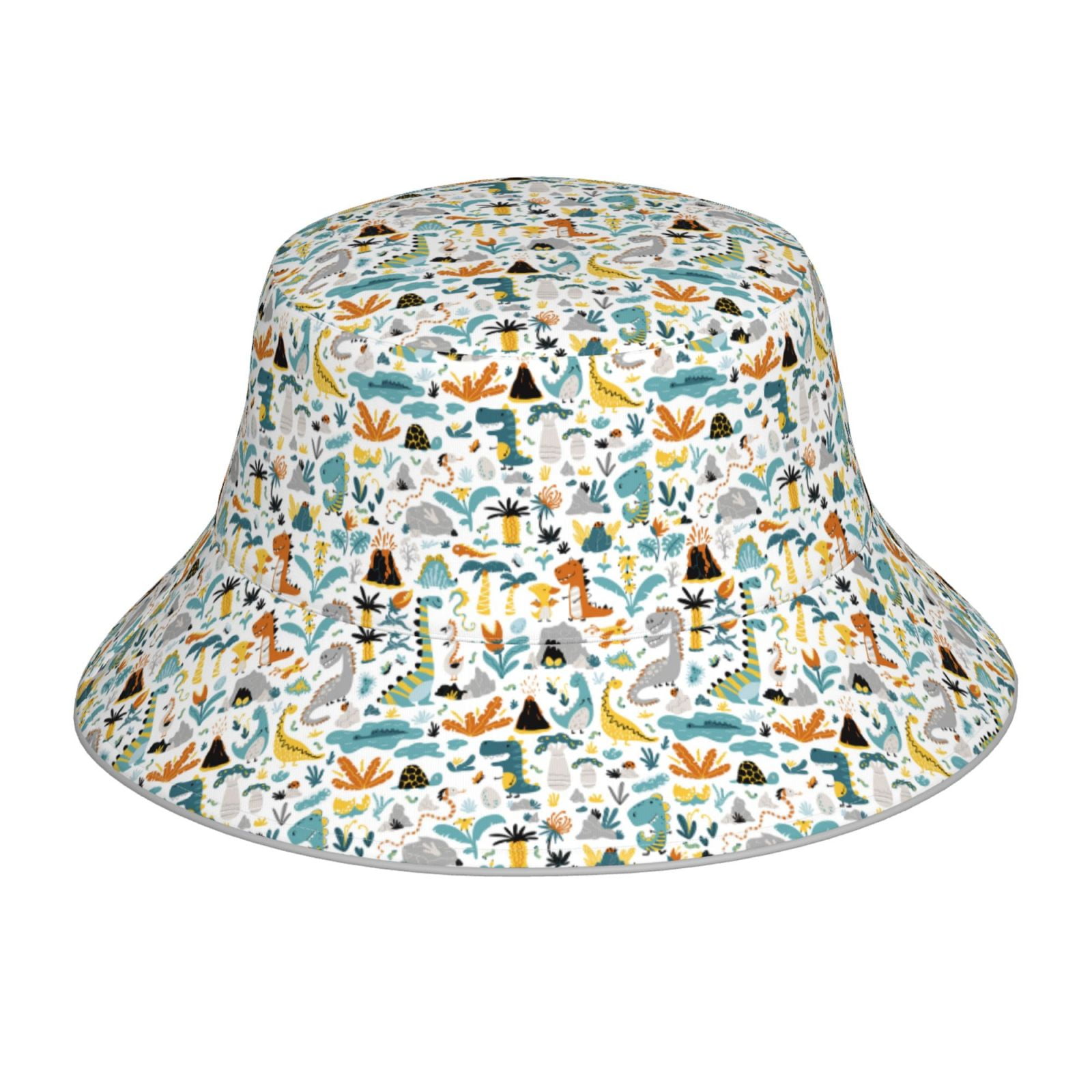 Pofeuu Cartoon Dinosaur Print Bucket Hat for Women Men Reflective ...