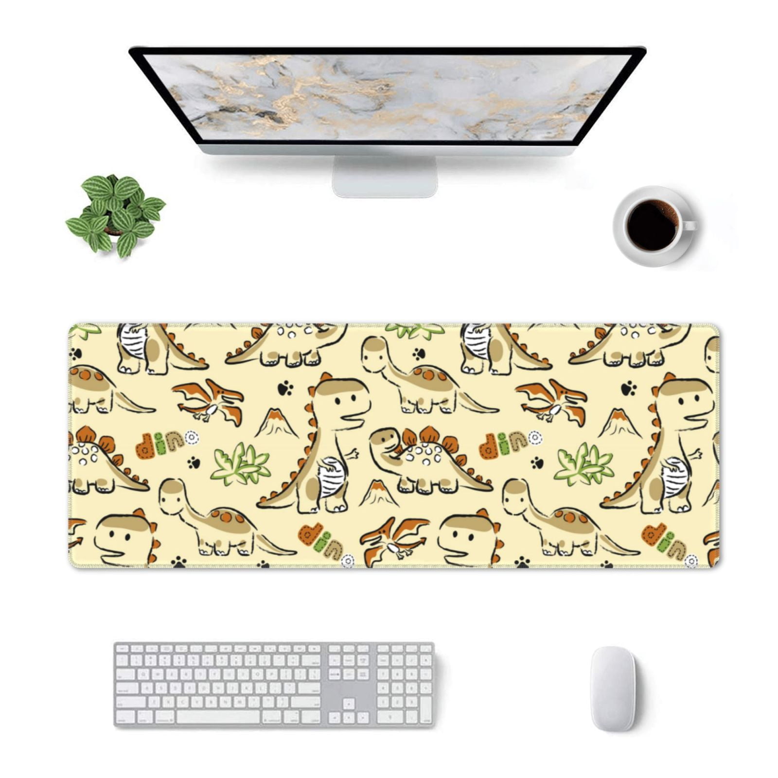 Pofeuu Cartoon Dinosaurs Print Desk Mat for Keyboard and Mouse，Computer ...