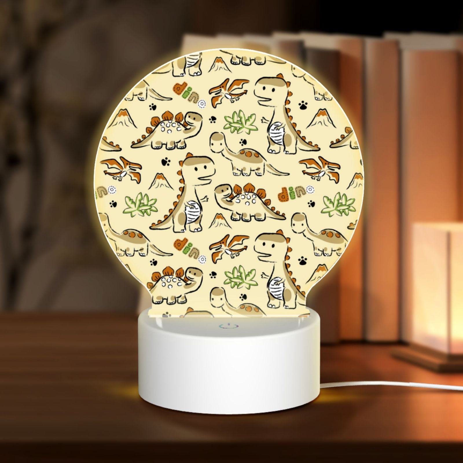 Pofeuu Cartoon Dinosaurs Print LED Christmas Night Light Lamp Base Gift ...