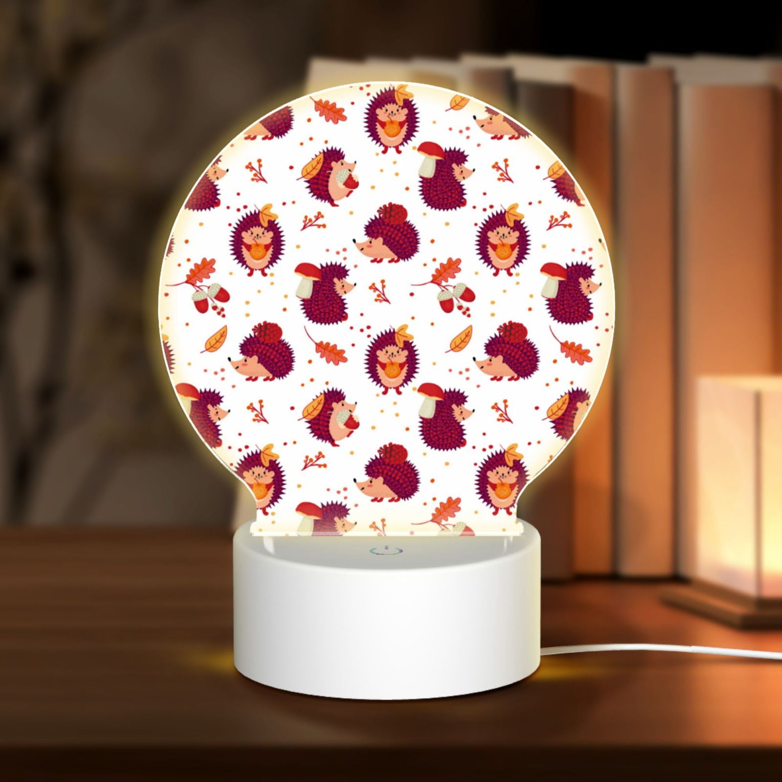 Pofeuu Cartoon Hedgehogs Print LED Christmas Night Light Lamp Base Gift ...