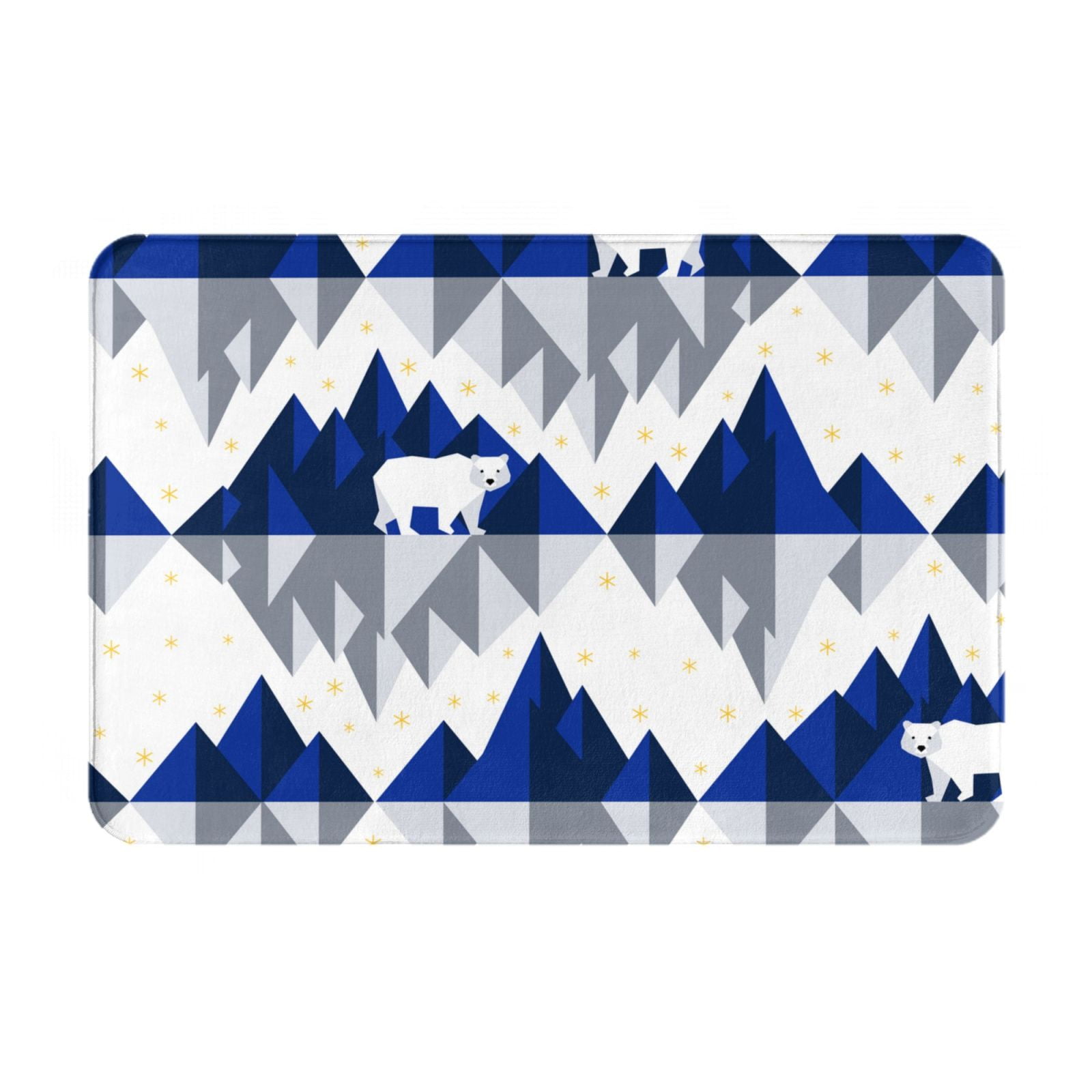 Pofeuu Cartoon Iceberg Polar Bear Print Flannel Doormats Rug16"x24"Rug ...