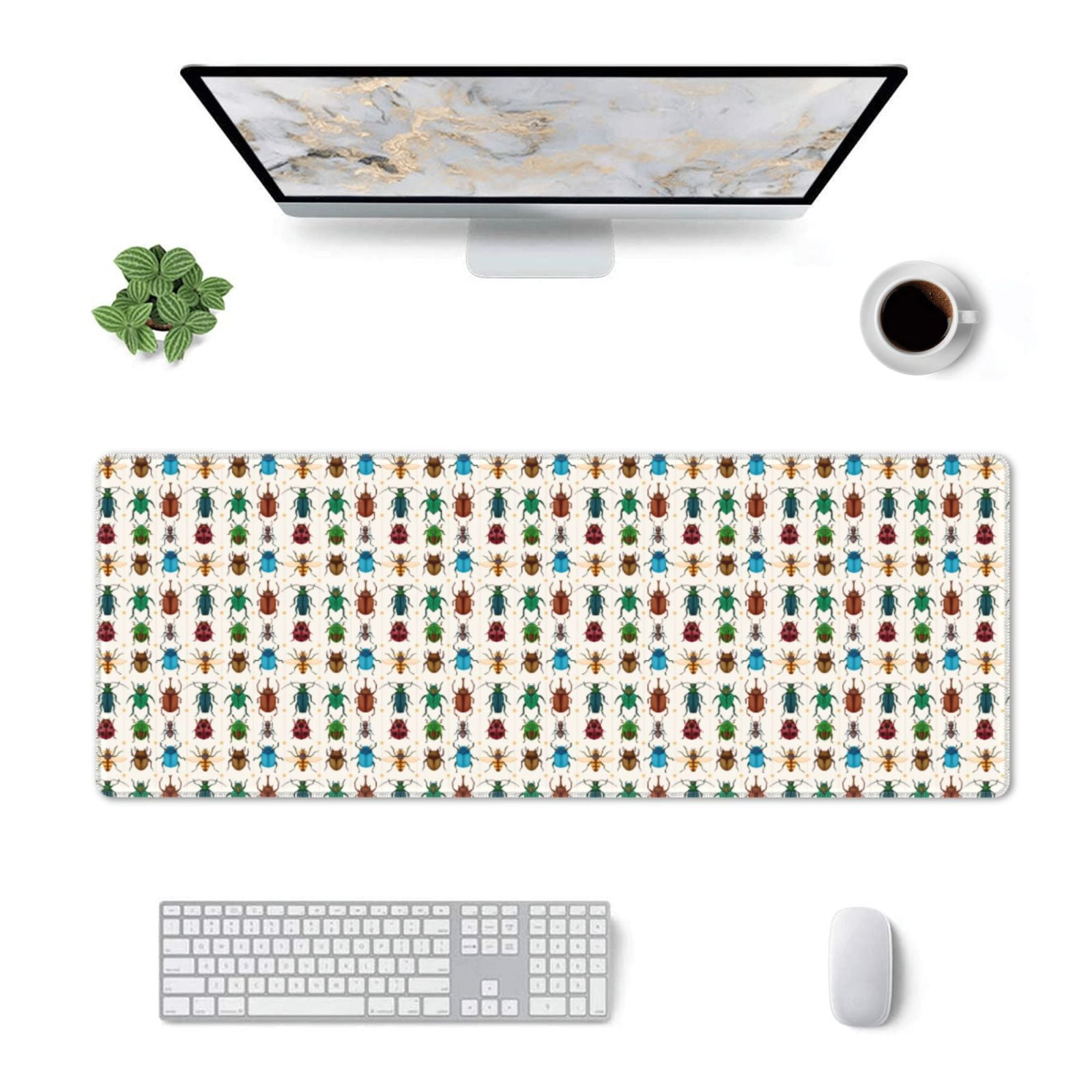 Pofeuu Cartoon Insects Print Desk Mat for Keyboard and Mouse，Computer ...
