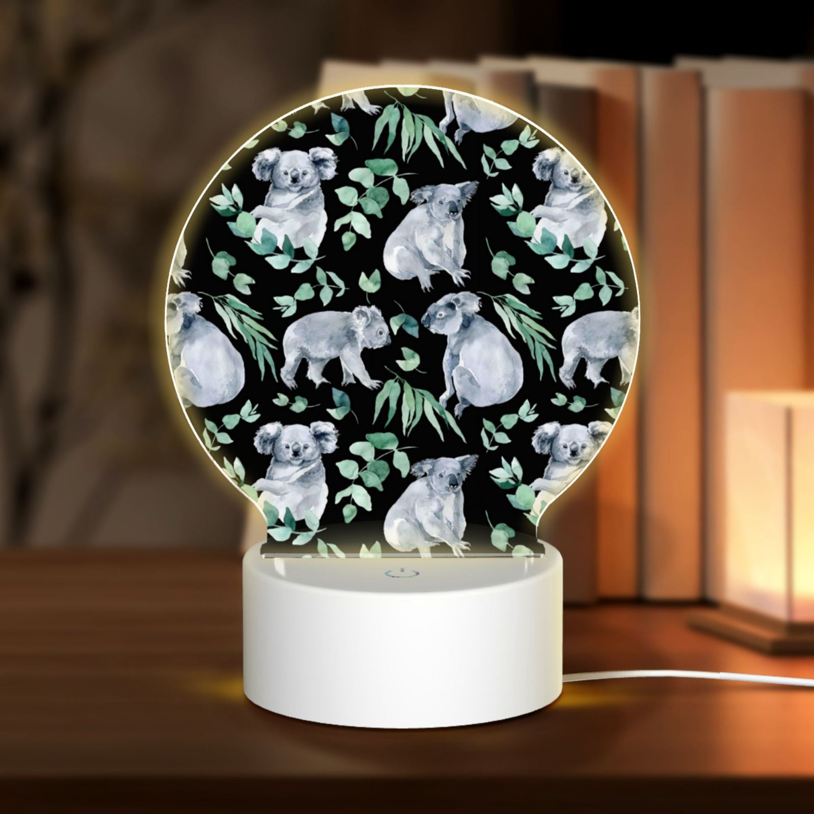 Pofeuu Cartoon Koala Bear Print LED Christmas Night Light Lamp Base ...