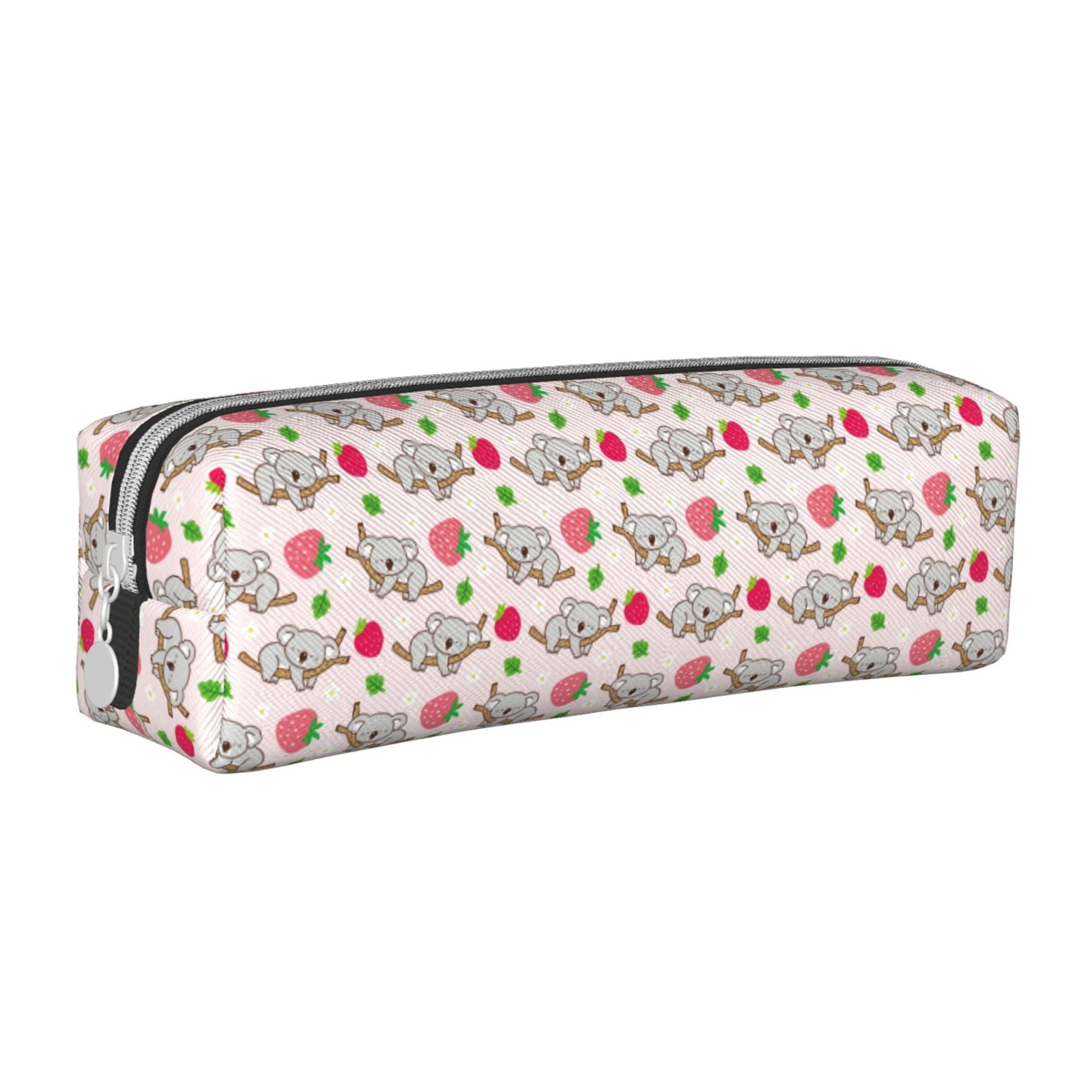 Pofeuu Cartoon Koala Bear Print Leather Pencil Case, Leather Pencil ...
