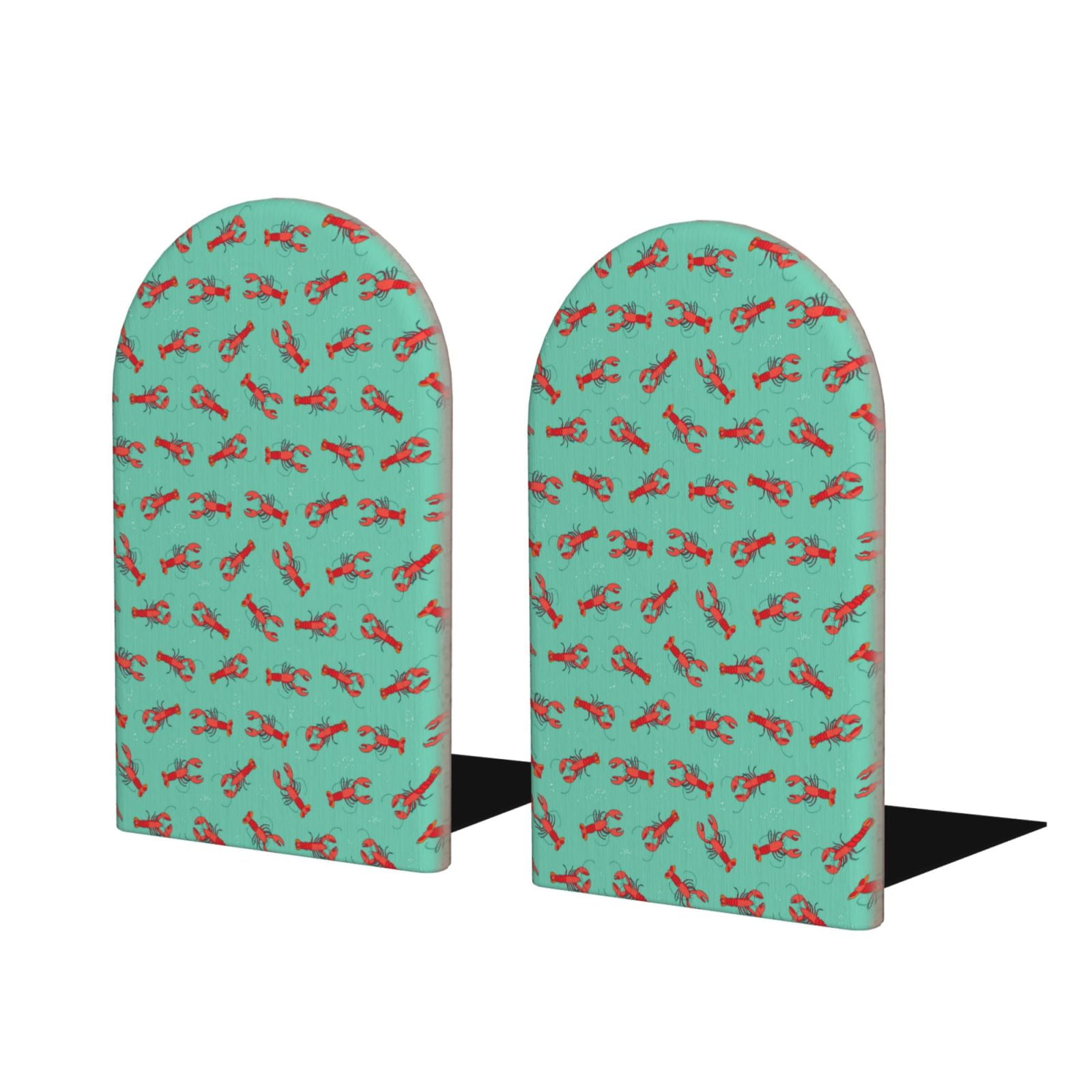 Pofeuu Cartoon Lobsters 4 Print Large Bookend Hold Heavy Books- Wood ...