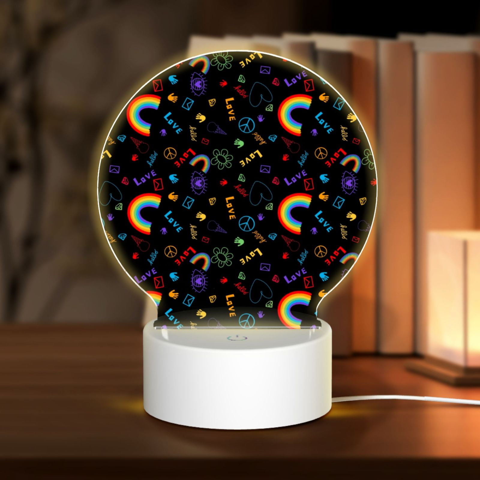 Pofeuu Cartoon Pride Lgbt Print LED Christmas Night Light Lamp Base ...