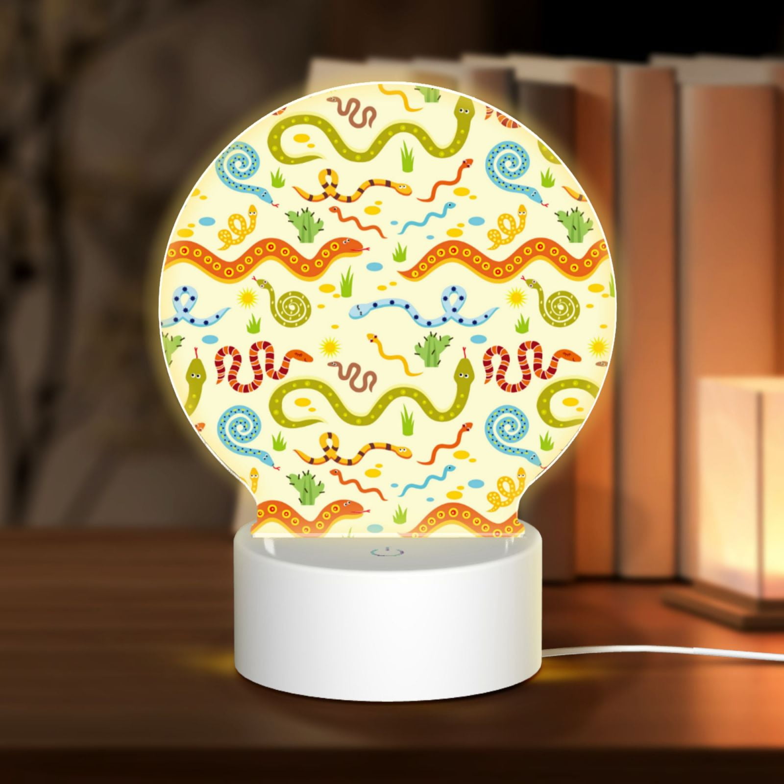 Pofeuu Cartoon Snake8 Print LED Christmas Night Light Lamp Base Gift ...