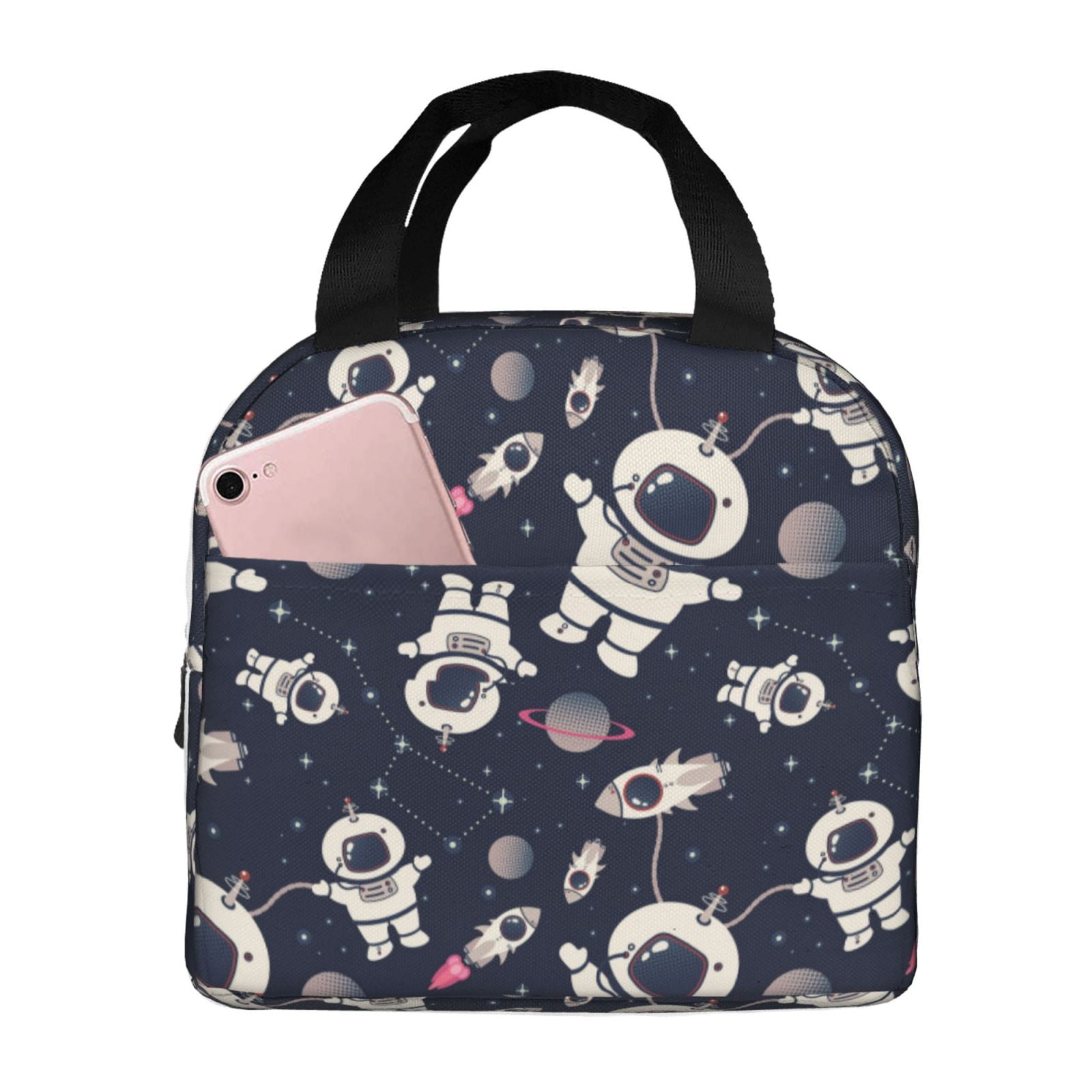 Pofeuu Cartoon Spaceship Print Lunch Bag Lunch Box Large Capacity ...