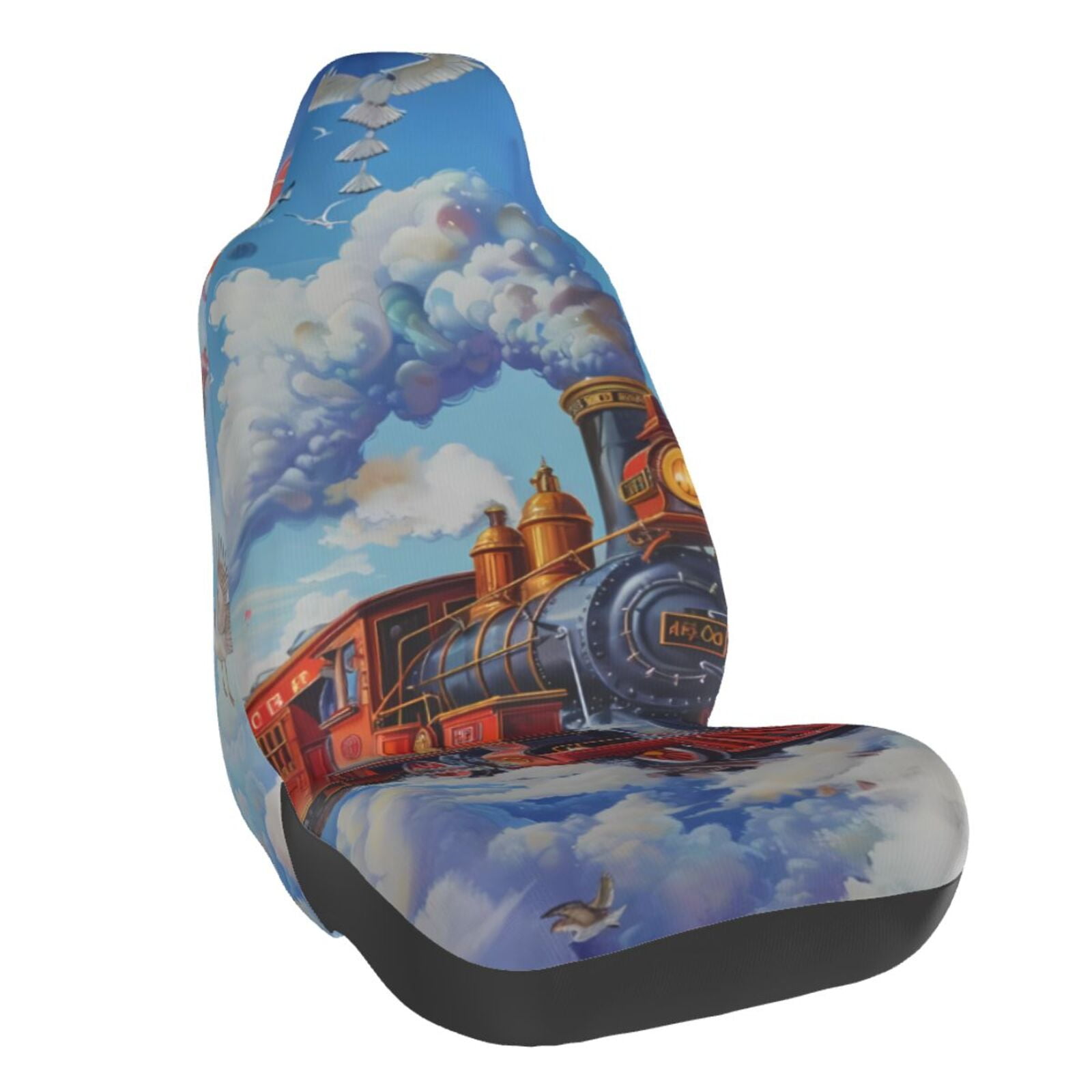 Pofeuu Cartoon Train Hot Air Balloon Print Automotive Car Seat Covers ...