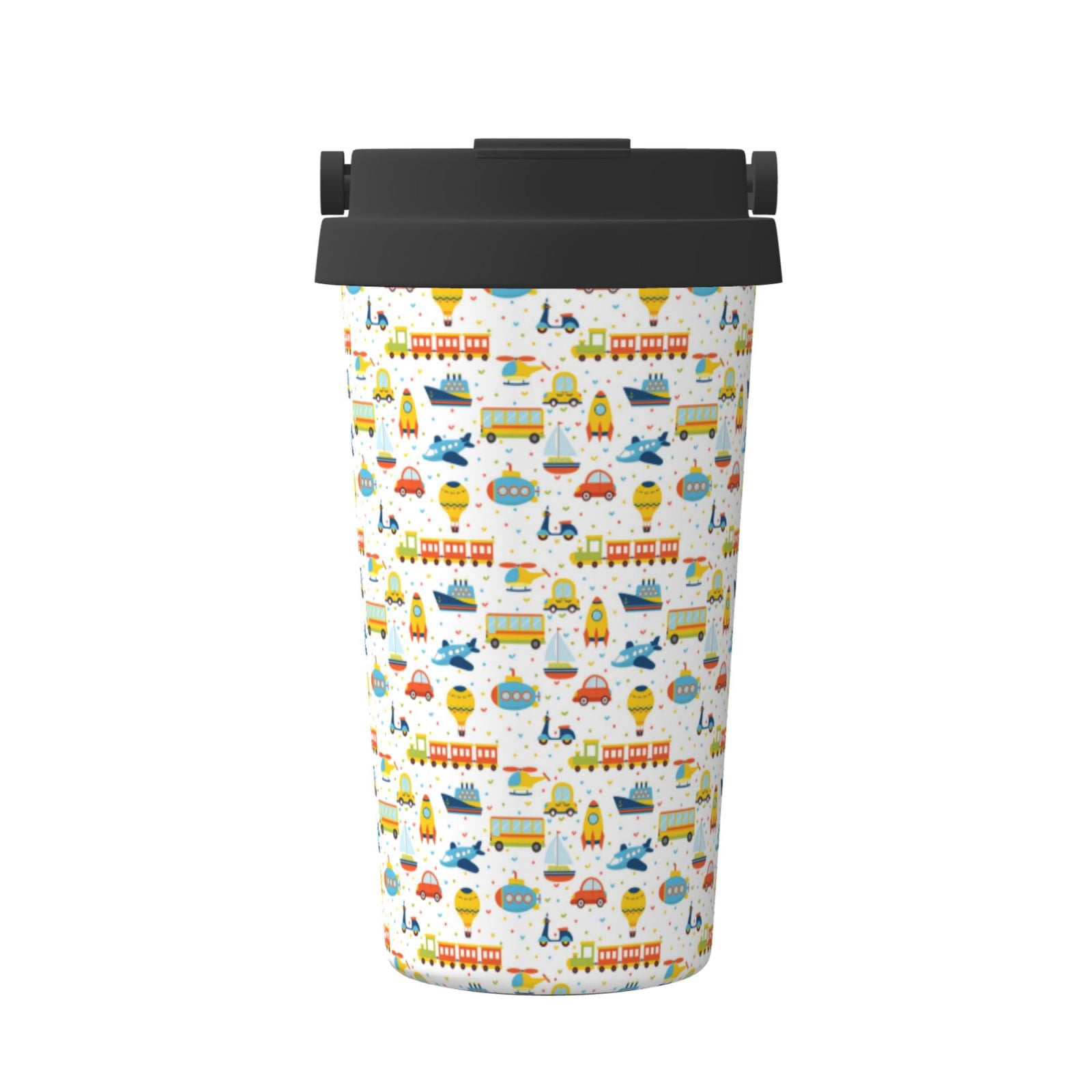Pofeuu Cartoon Transport Print Coffee Mug,Iced Coffee Tumbler Cup ...