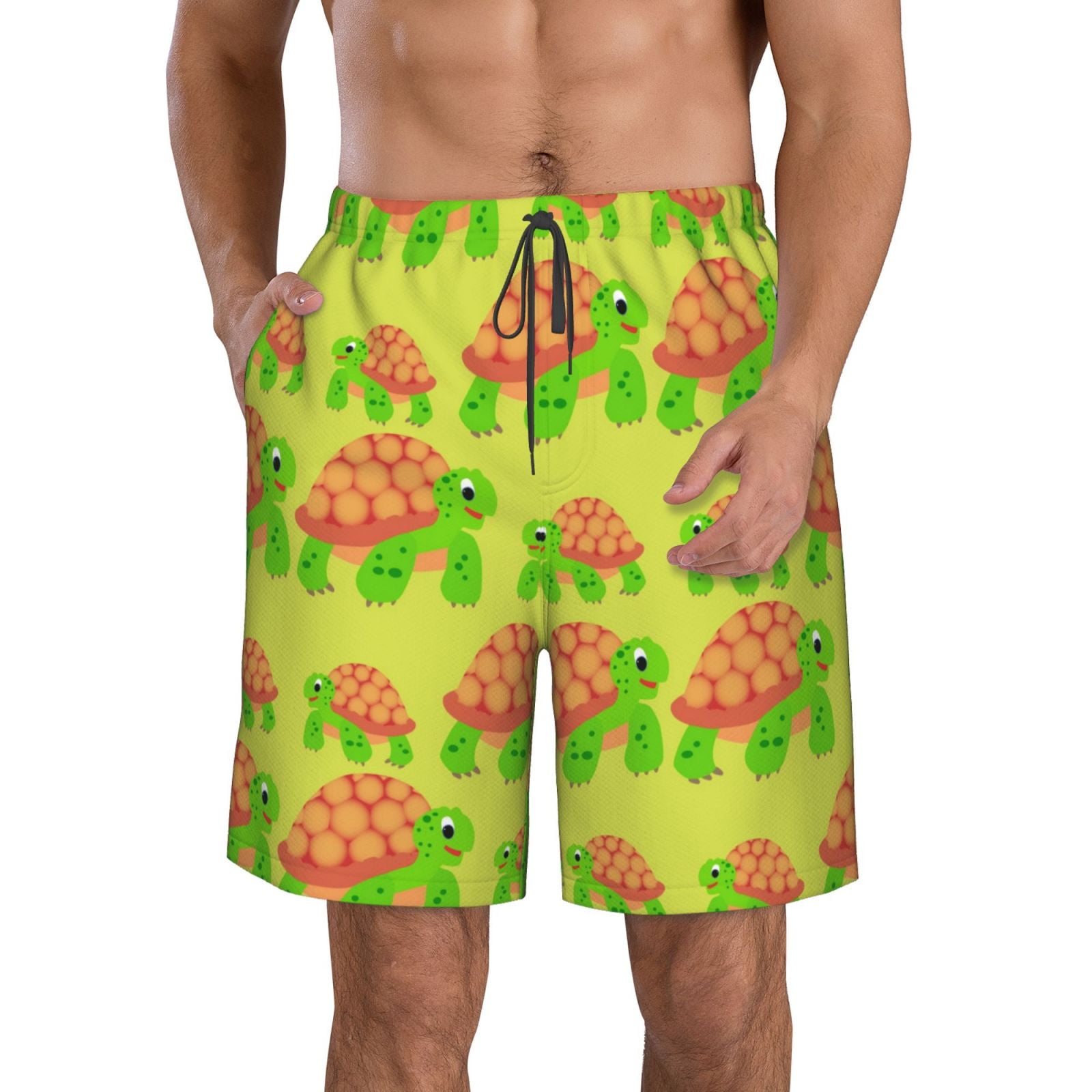 Pofeuu Cartoon Turtles 1 Prin Men's Swim Trunks Quick Dry Bathing Suit ...