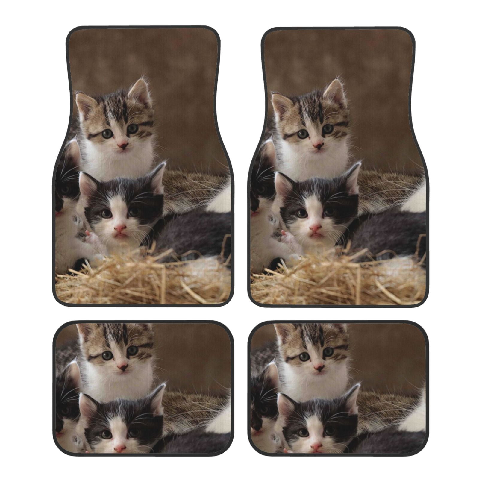 Pofeuu Cat Family Print Car Foot Mat Set of 4 Pieces - All-Weather Full ...