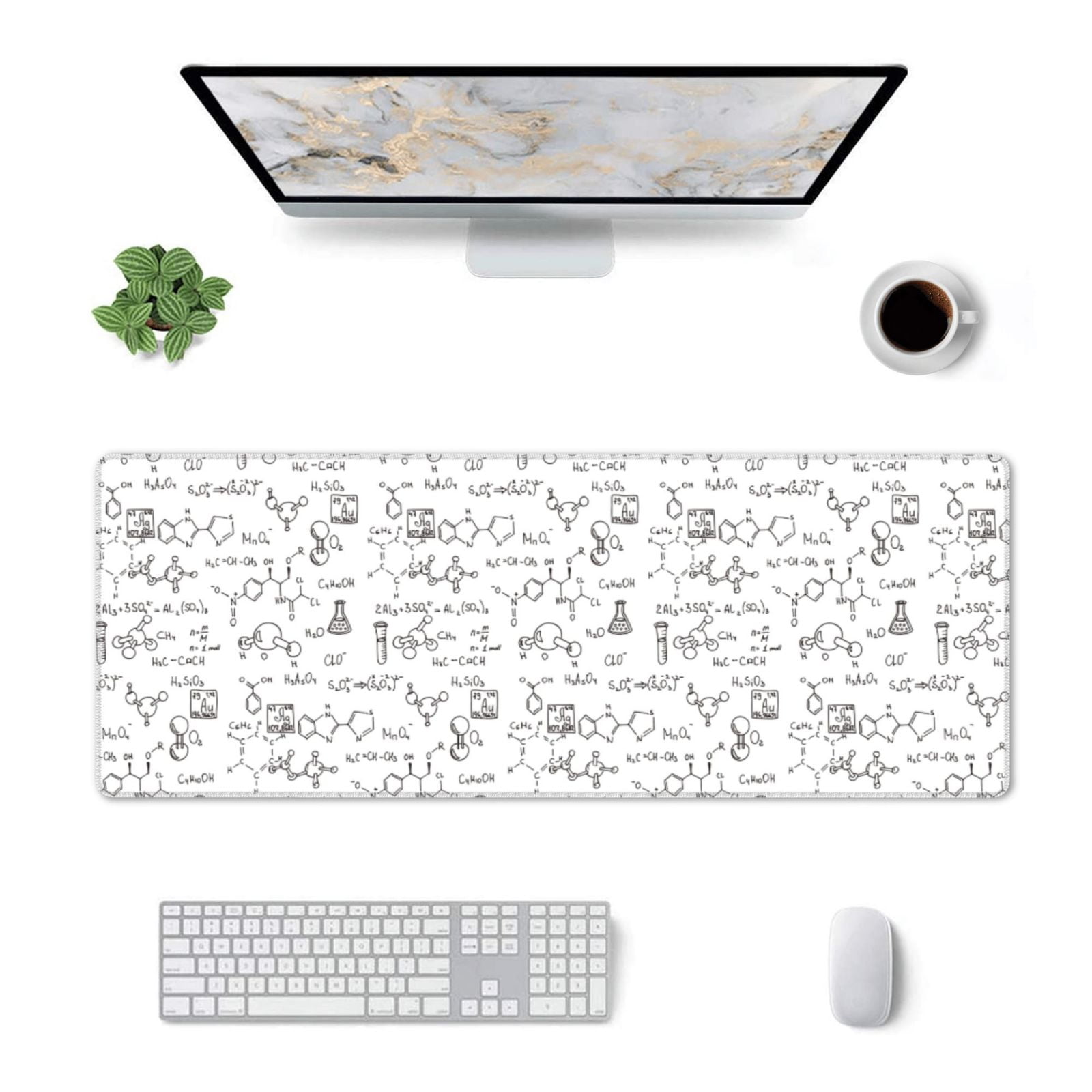 Pofeuu Chemical Formulas Print Desk Mat for Keyboard and Mouse，Computer ...