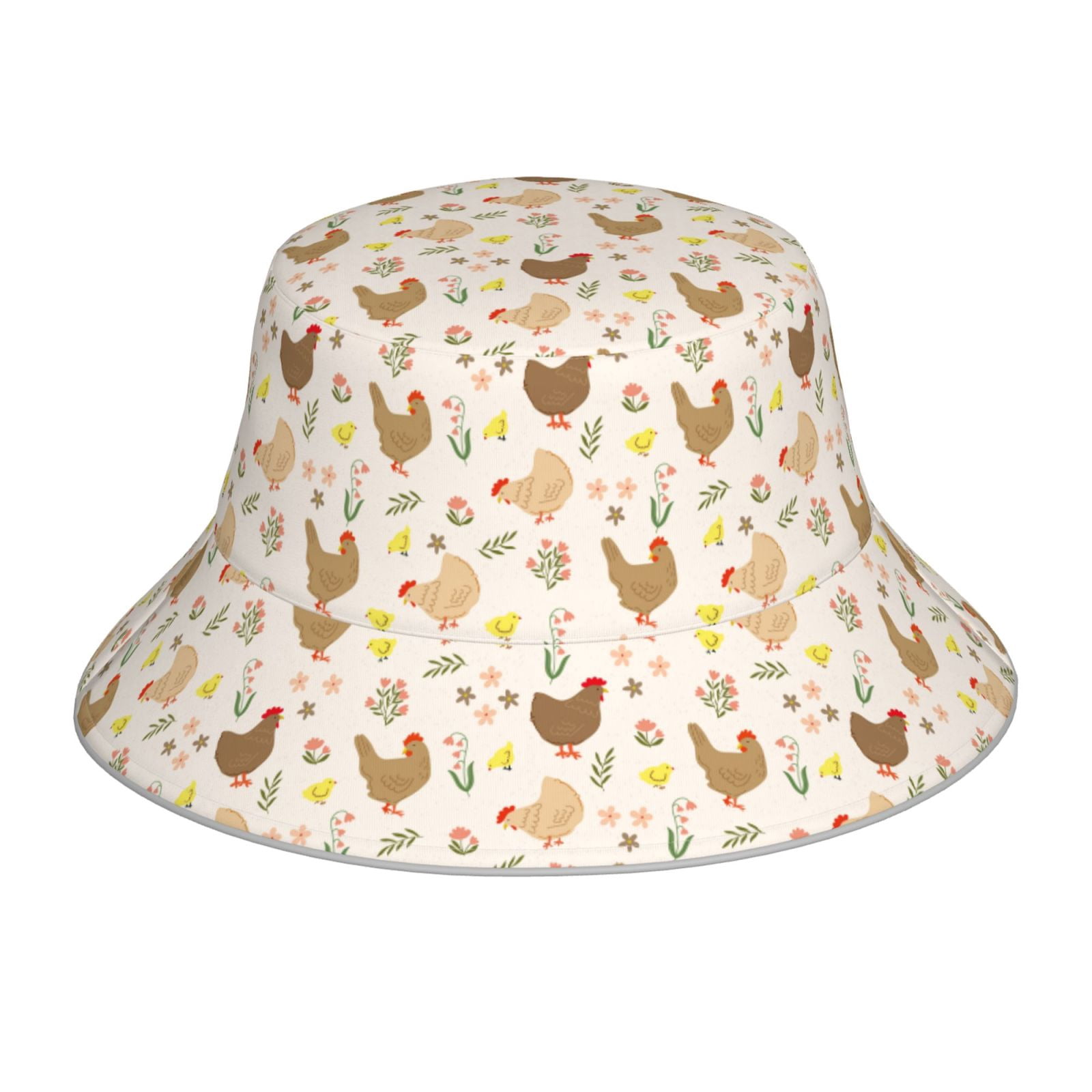 Pofeuu Chicken Family Print Bucket Hat for Women Men Reflective Bucket ...