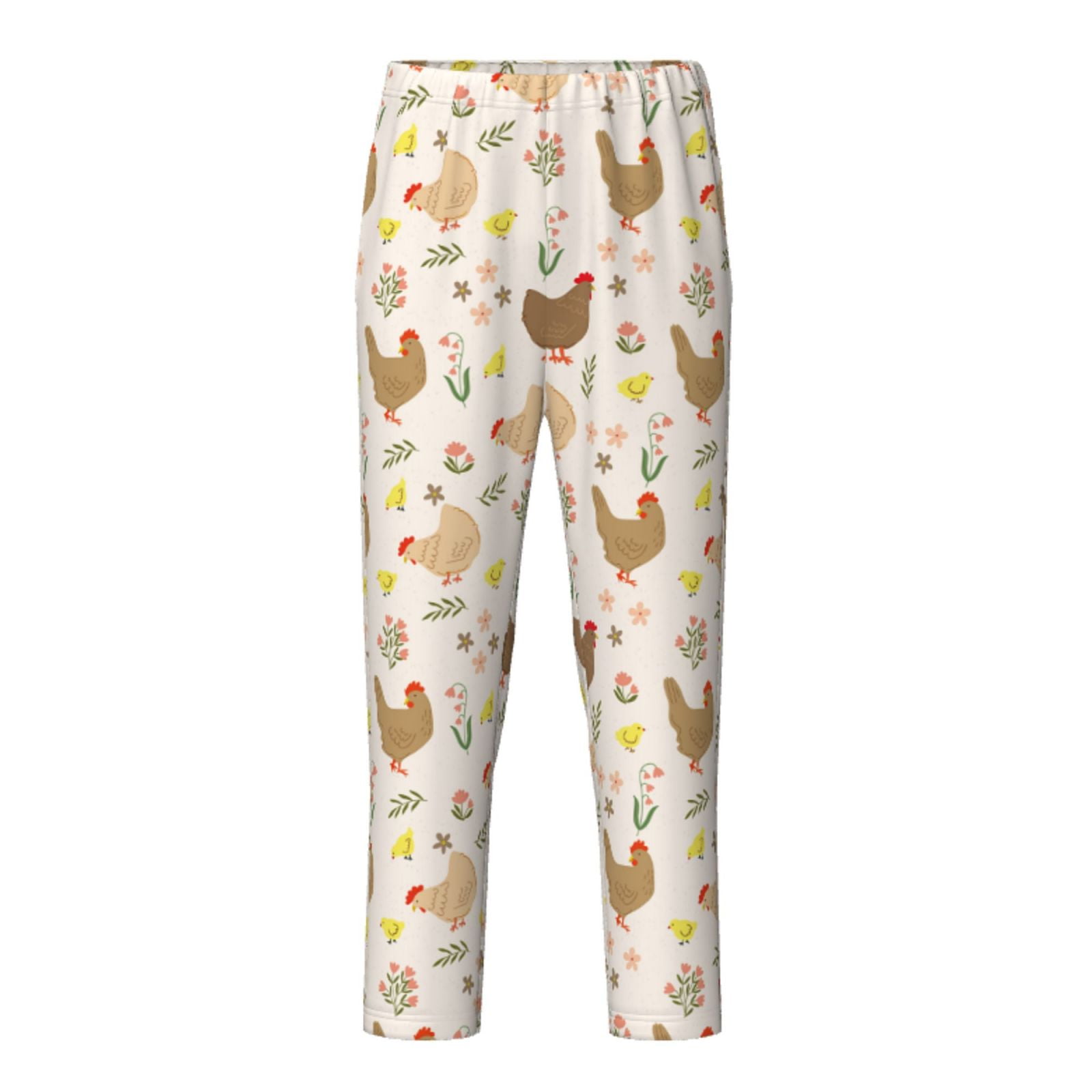 Pofeuu Chicken Family Print Teenagers' Pajama Pants, Soft Lounge Pajama ...