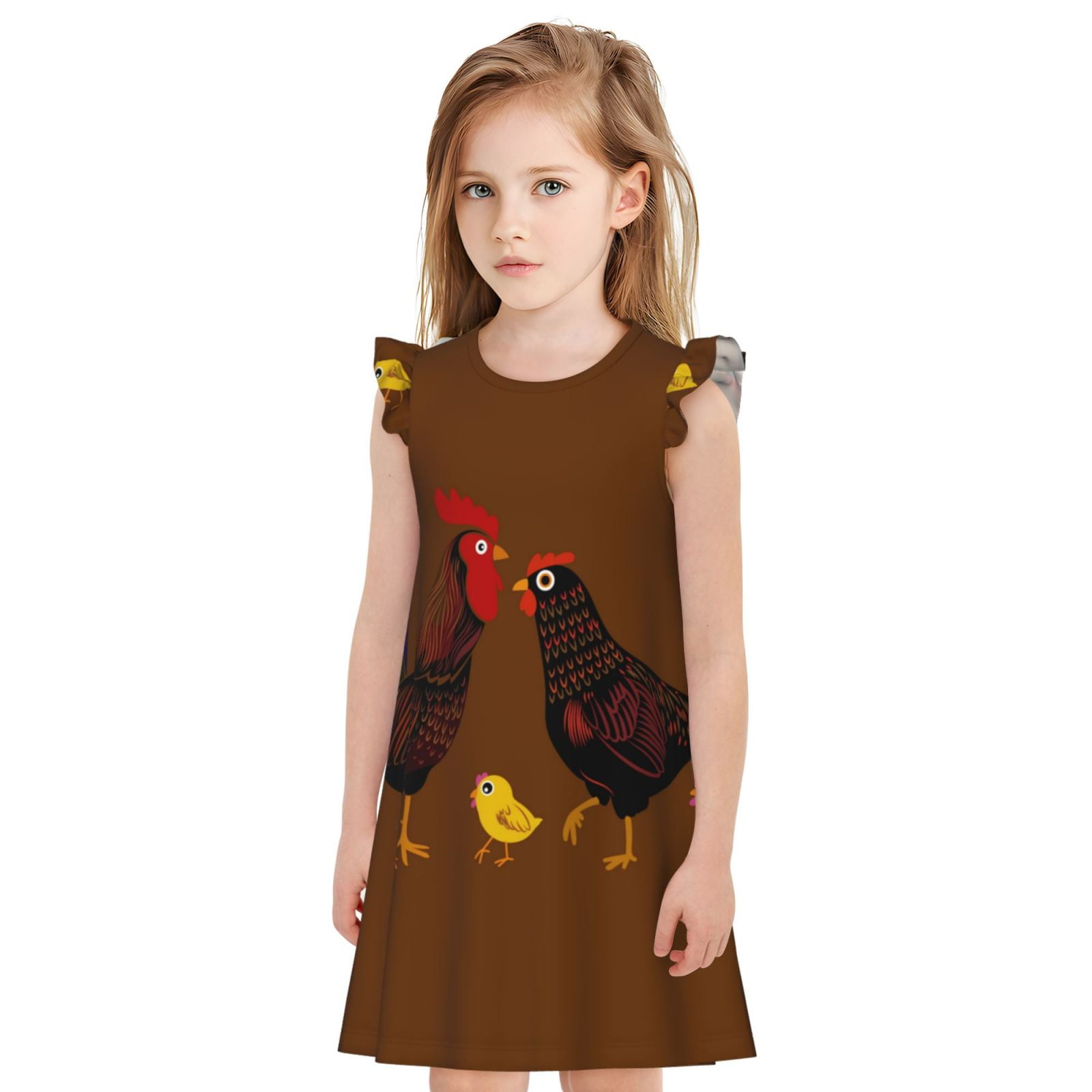 Pofeuu Chicken Farm Animal Print Girls Nightgowns, Nightgown Princess ...