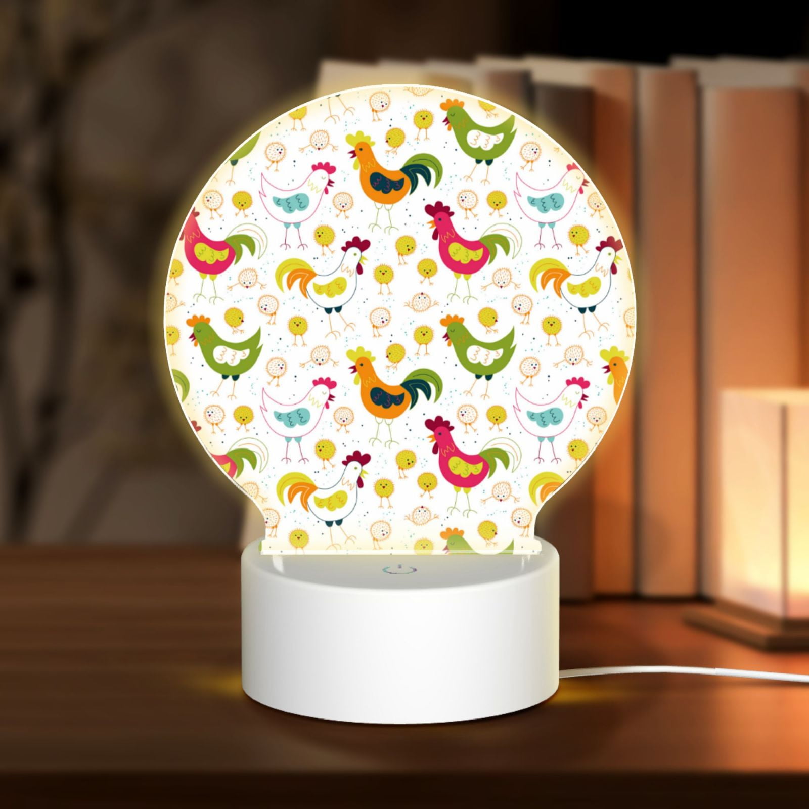 Pofeuu Chickens A Print LED Christmas Night Light Lamp Base Gift DIY 3D ...