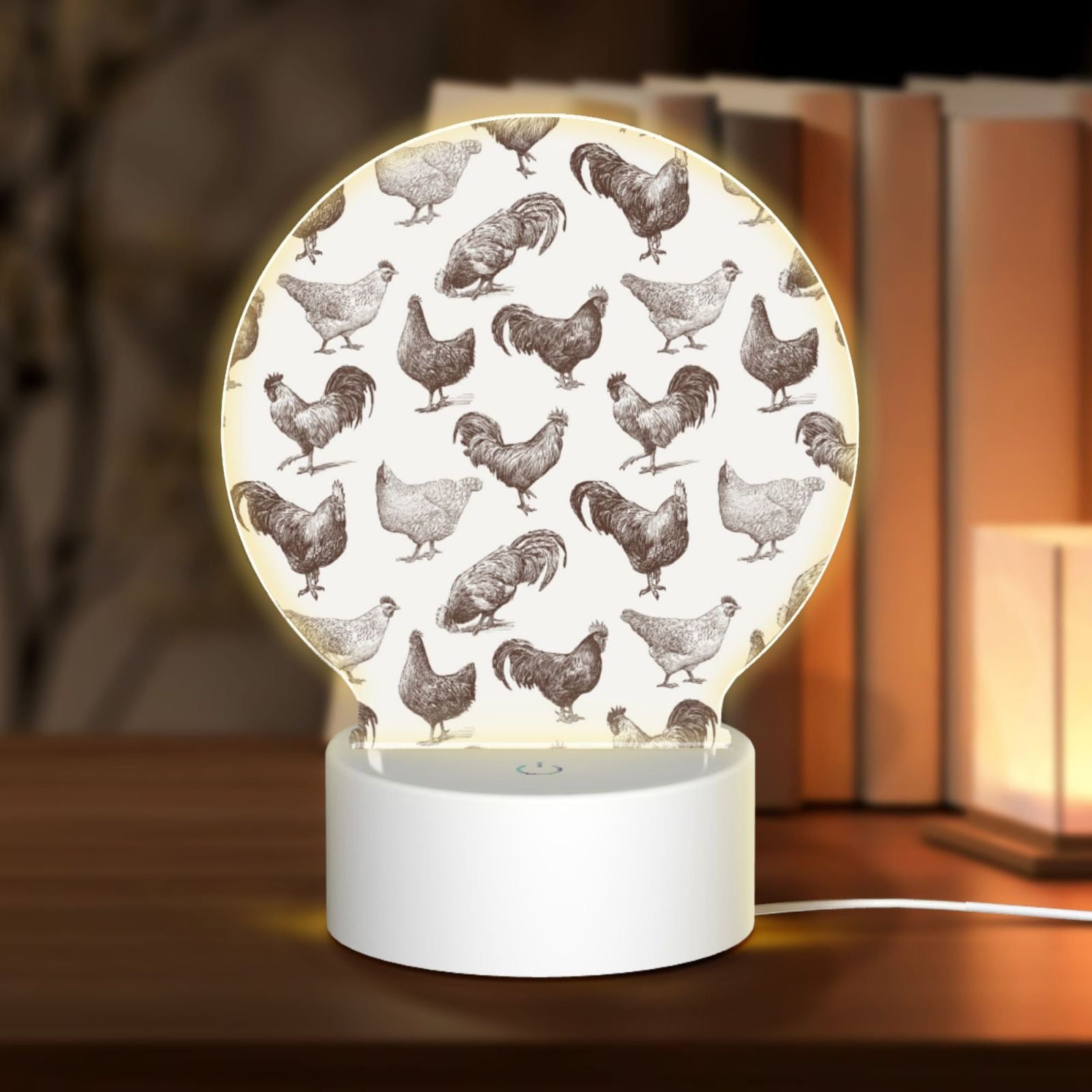 Pofeuu Chickens Print LED Christmas Night Light Lamp Base Gift DIY 3D ...
