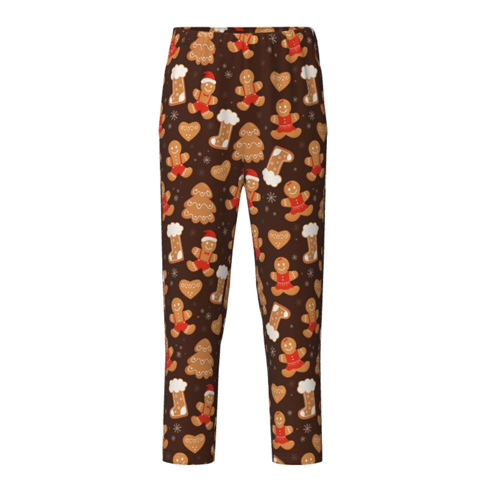 Pofeuu Christmas Gingerbread Cookies Print Teenagers' Pajama Pants ...