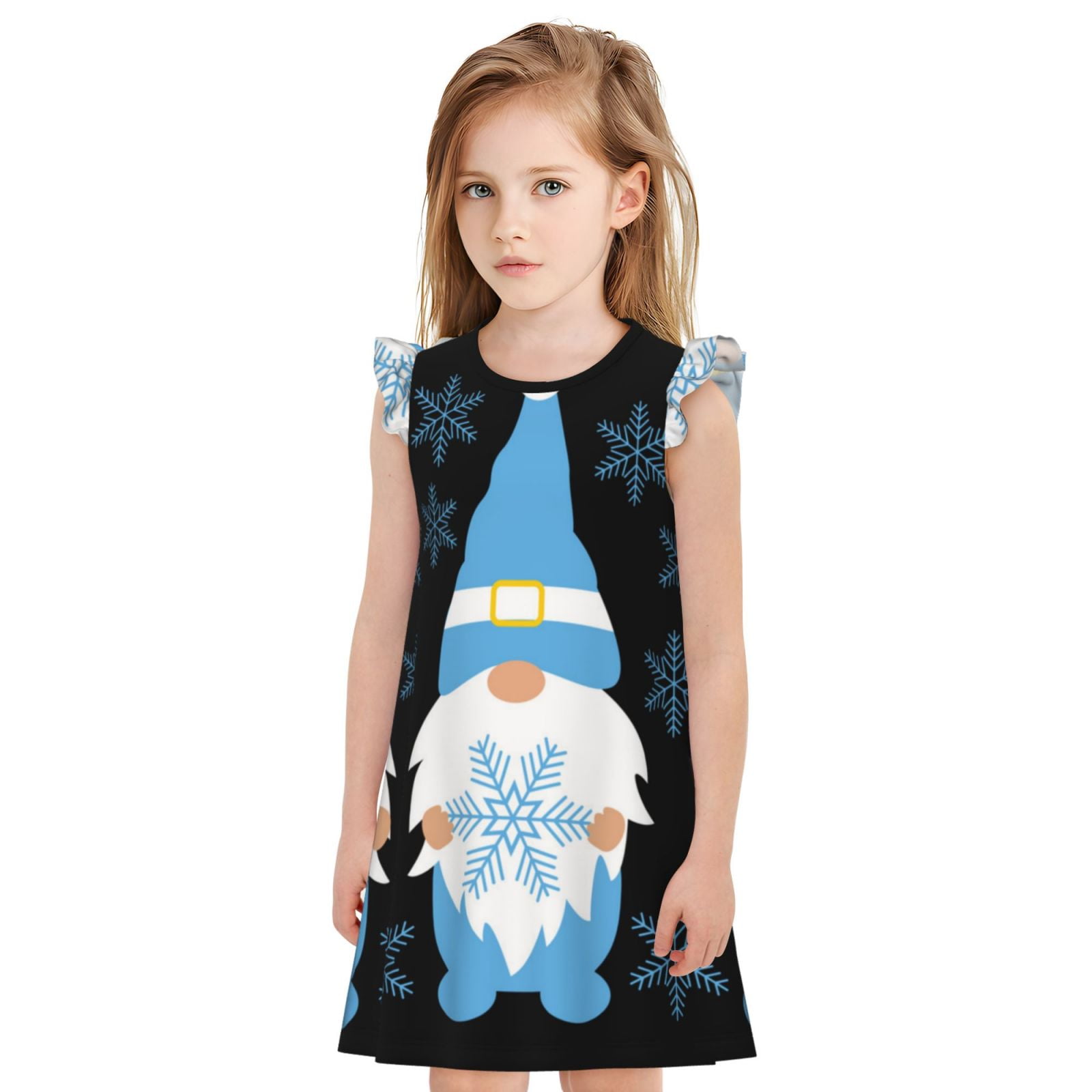 Pofeuu Christmas Gnome Snowflake Print Girls Nightgowns, Nightgown ...