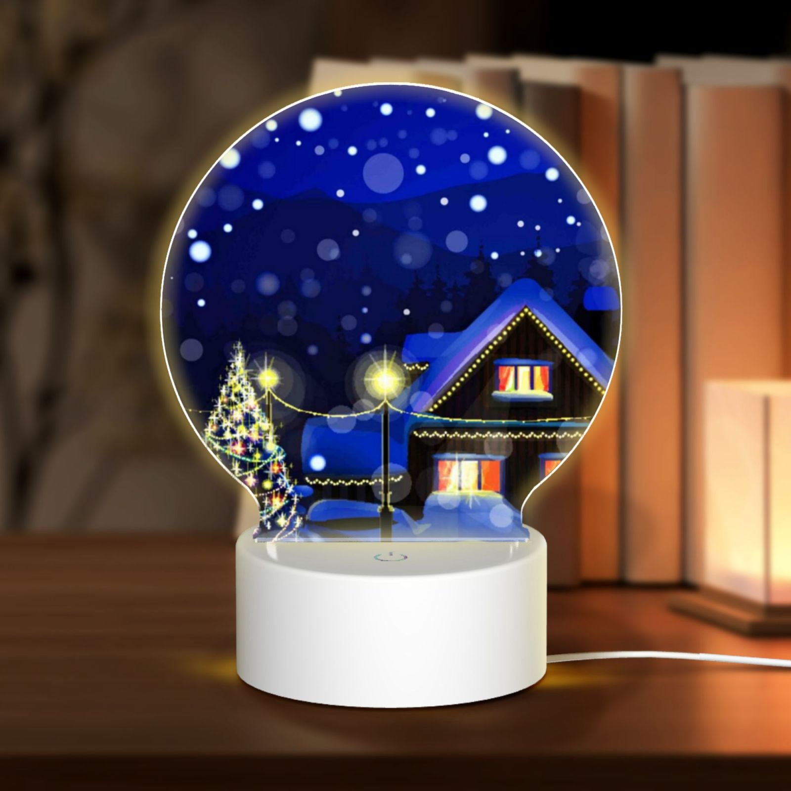 Pofeuu Christmas Night Print LED Christmas Night Light Lamp Base Gift ...