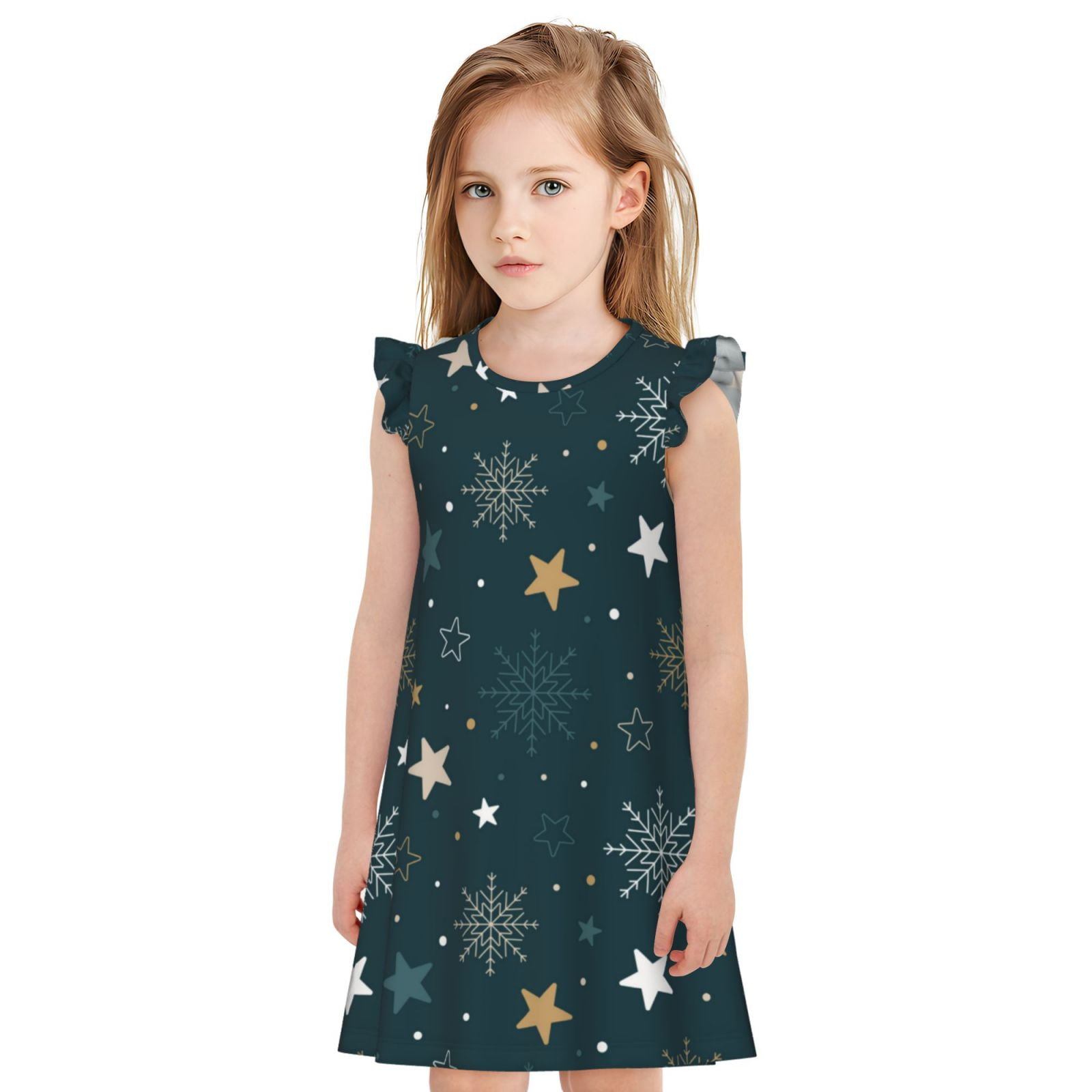 Pofeuu Christmas Snowflake Print Girls Nightgowns, Nightgown Princess ...