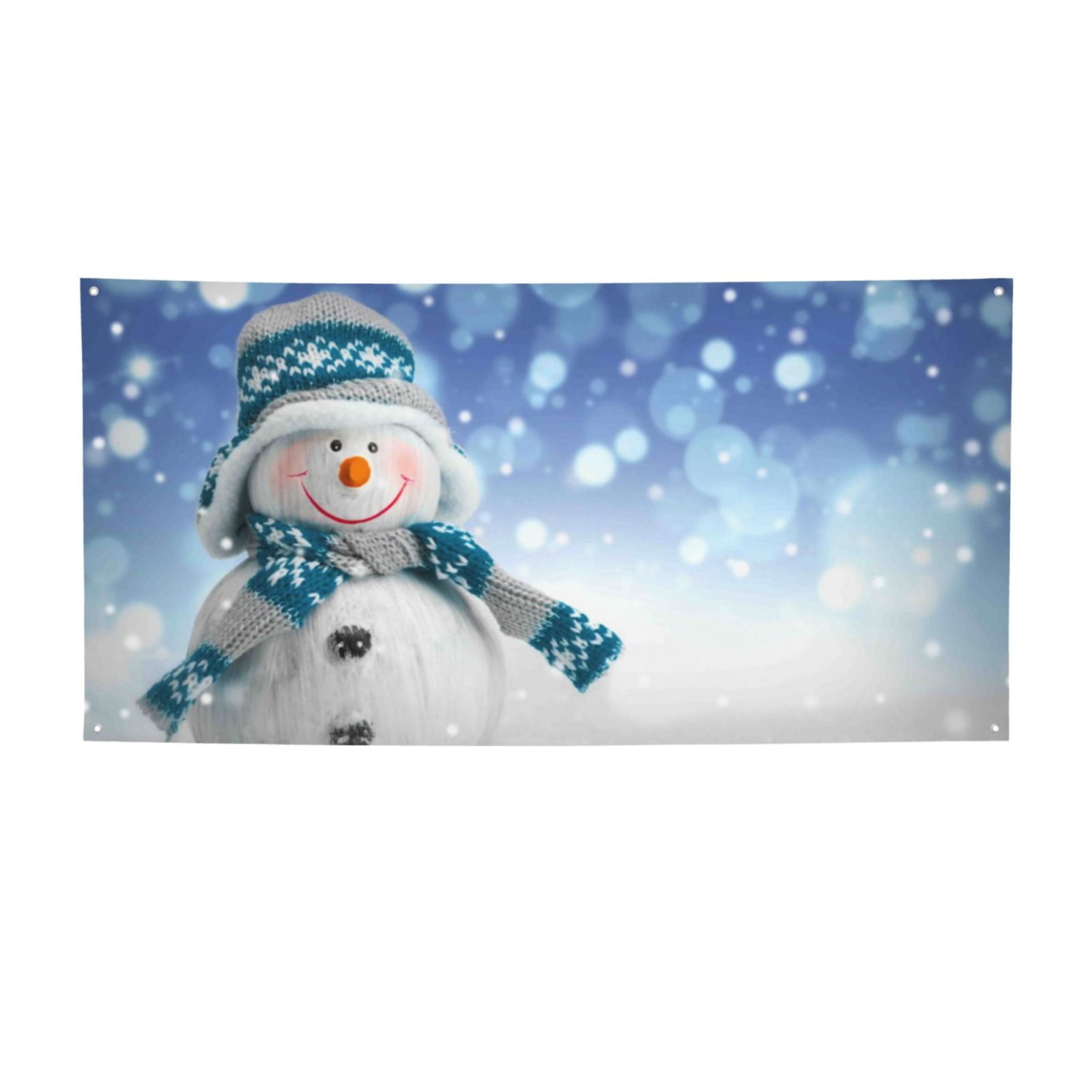 Pofeuu Christmas Snowman In The Snow Print Colorful Yard Festival ...