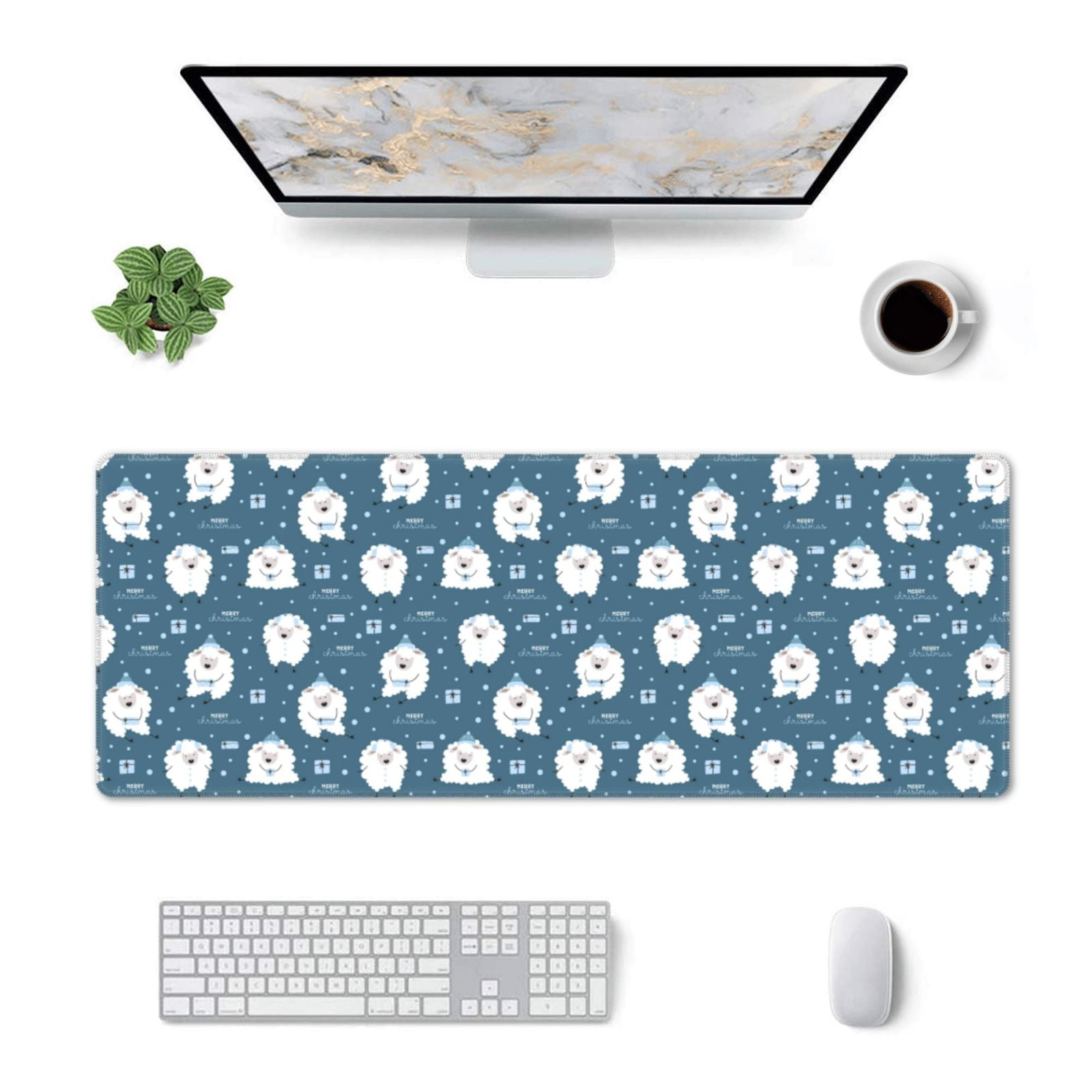 Pofeuu Christmas sheep Print Desk Mat for Keyboard and Mouse，Computer ...