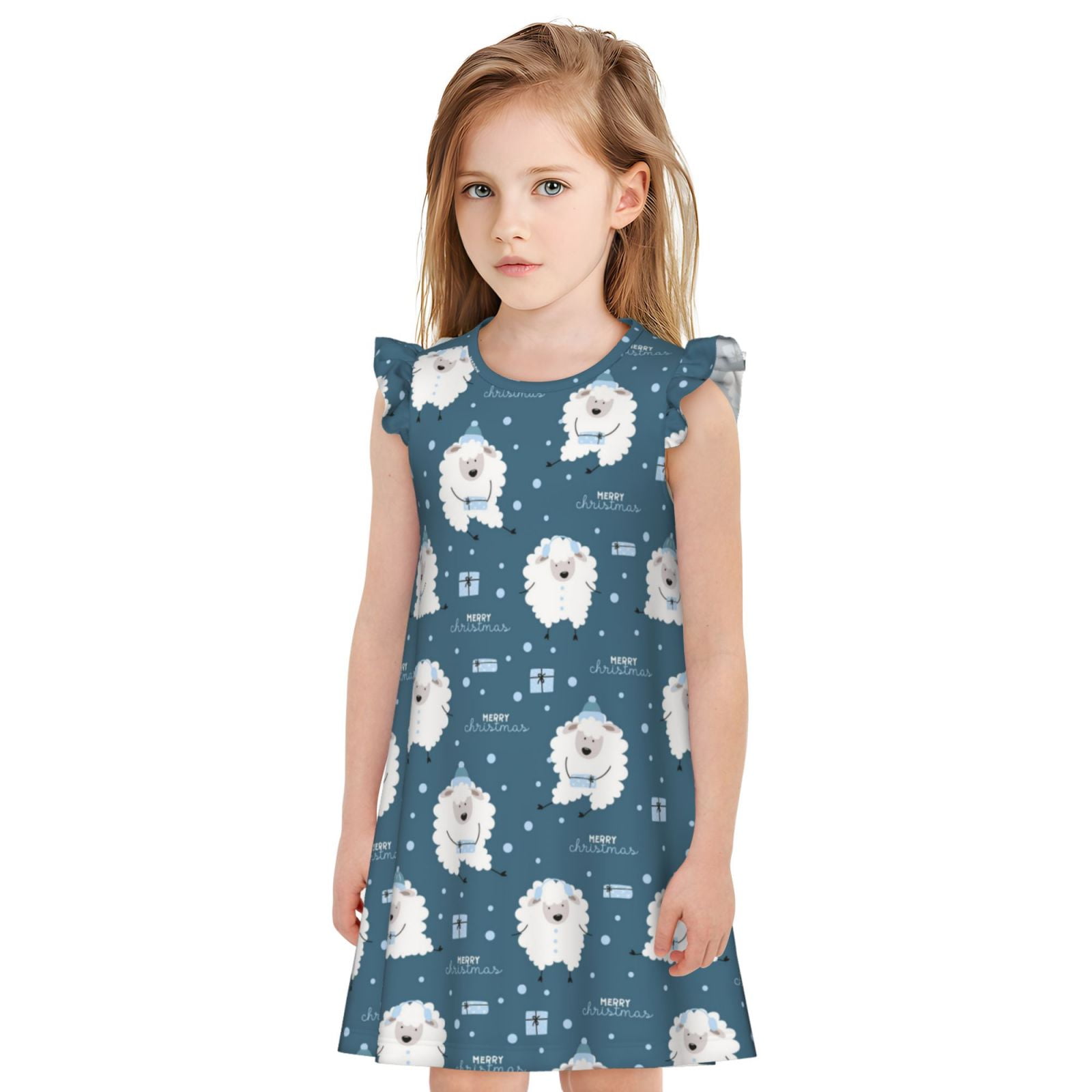 Pofeuu Christmas sheep Print Girls Nightgowns, Nightgown Princess ...