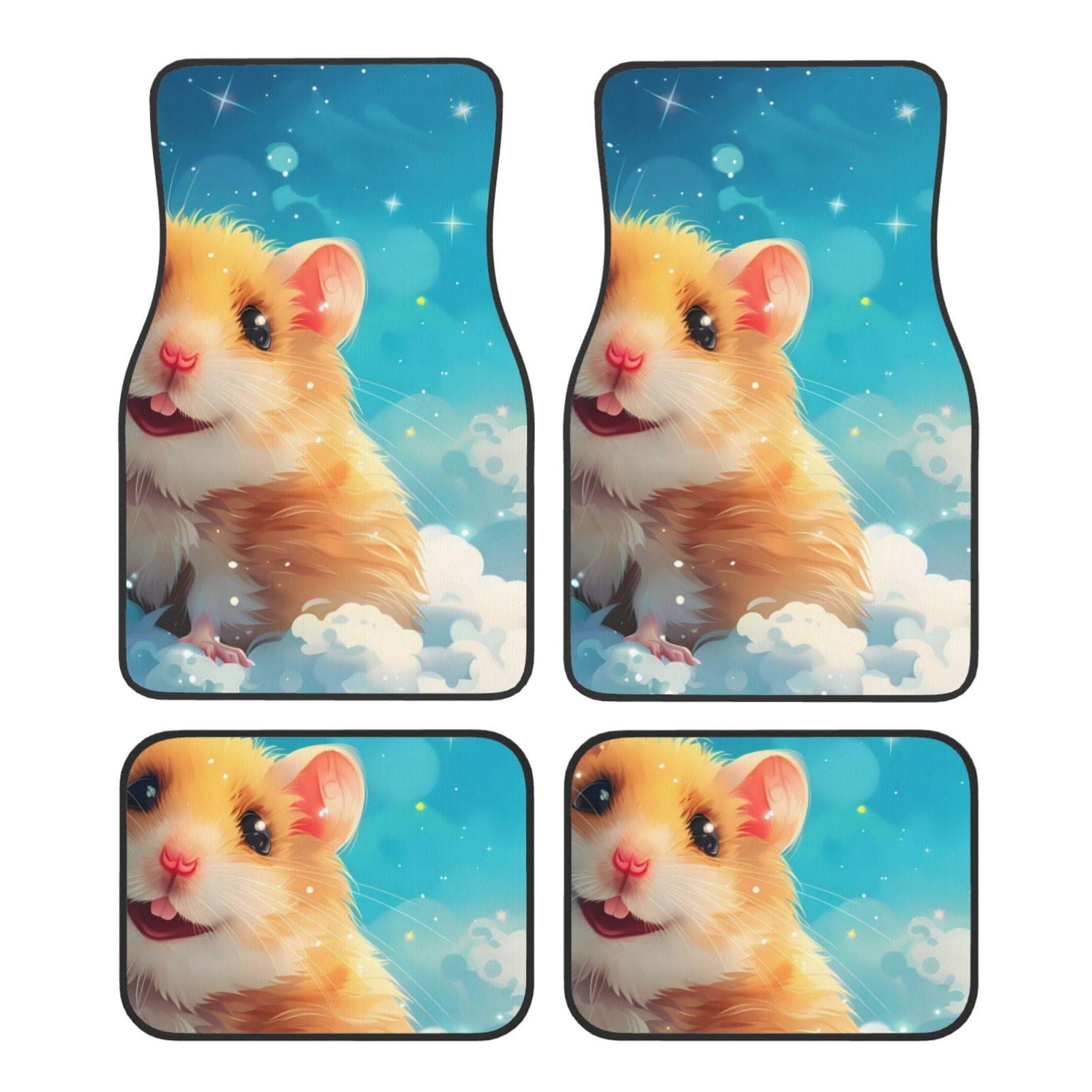Pofeuu Cloud Cute Hamster Print Car Foot Mat Set of 4 Pieces - All ...