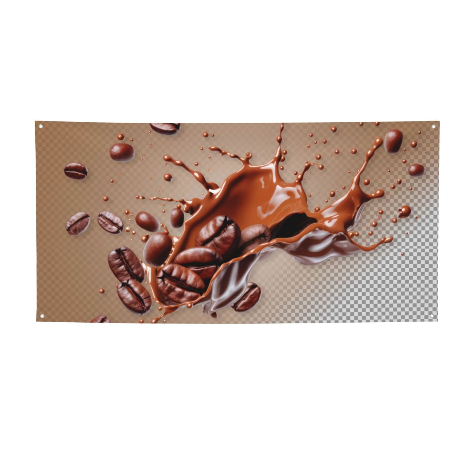 Pofeuu Coffee Beans Chocolate Splash Print Colorful Yard Festival ...