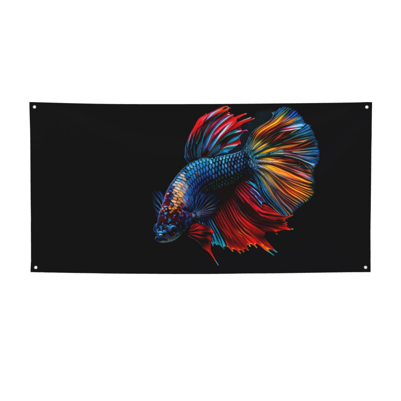Pofeuu Colorful Betta Fish Print Colorful Yard Festival Banner Sign ...