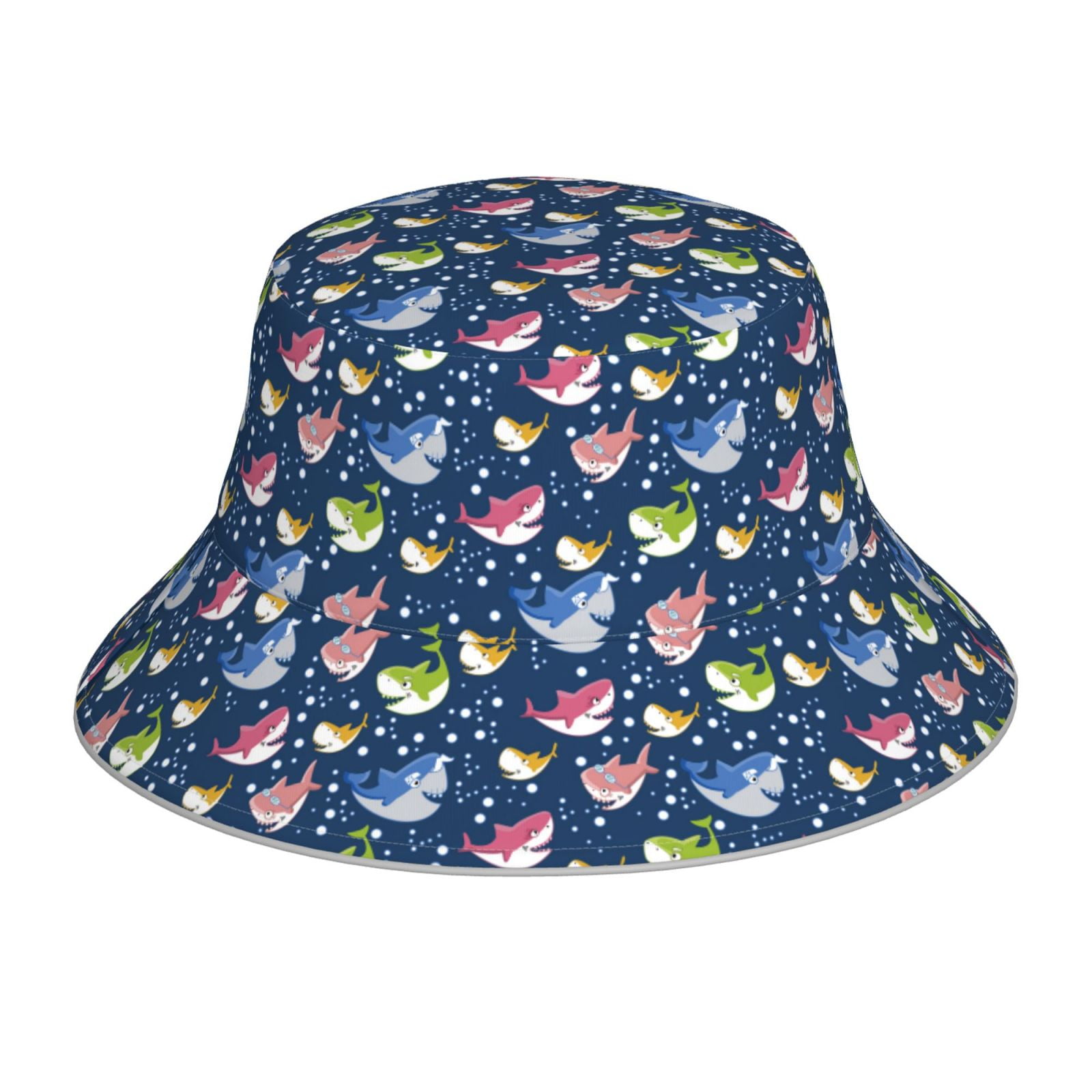 Pofeuu Colorful Cartoon Shark Print Bucket Hat for Women Men Reflective ...