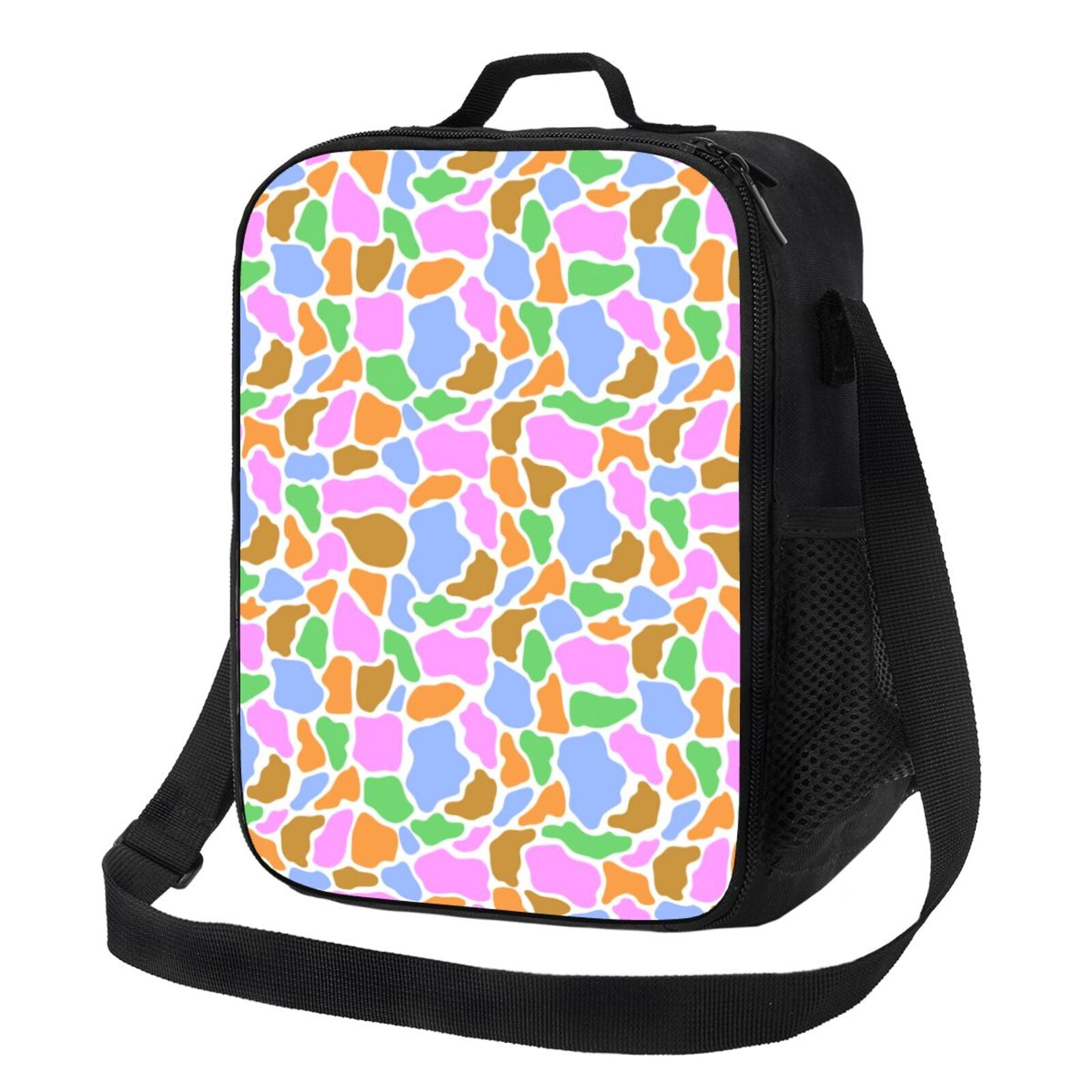Tebeau Colorful Cow Skin Print Lunch Box, Insulated Lunch Bag, Portable ...