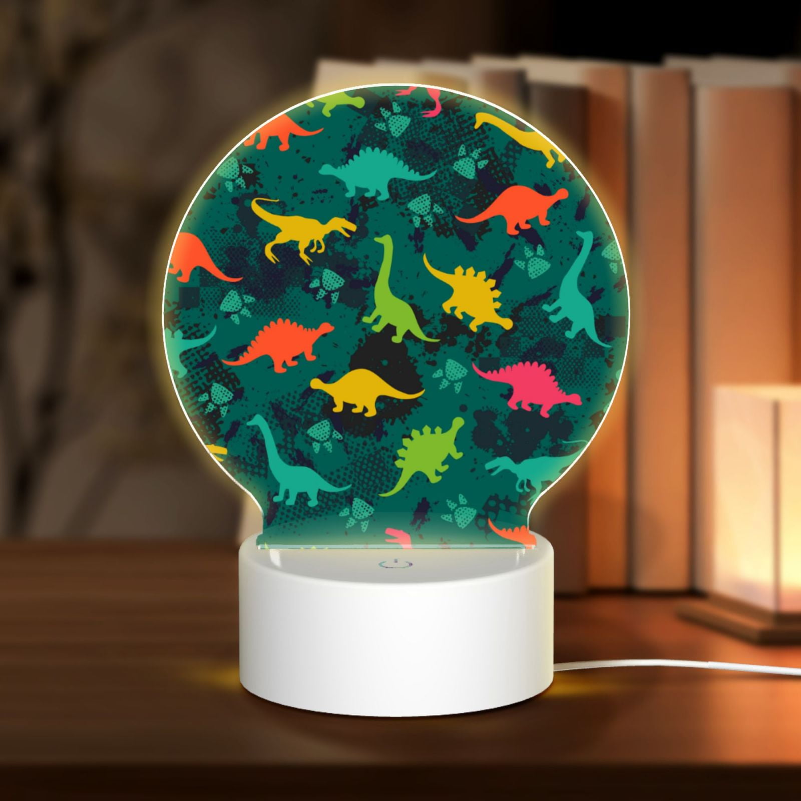 Pofeuu Colorful Dinosaurs Print LED Christmas Night Light Lamp Base ...