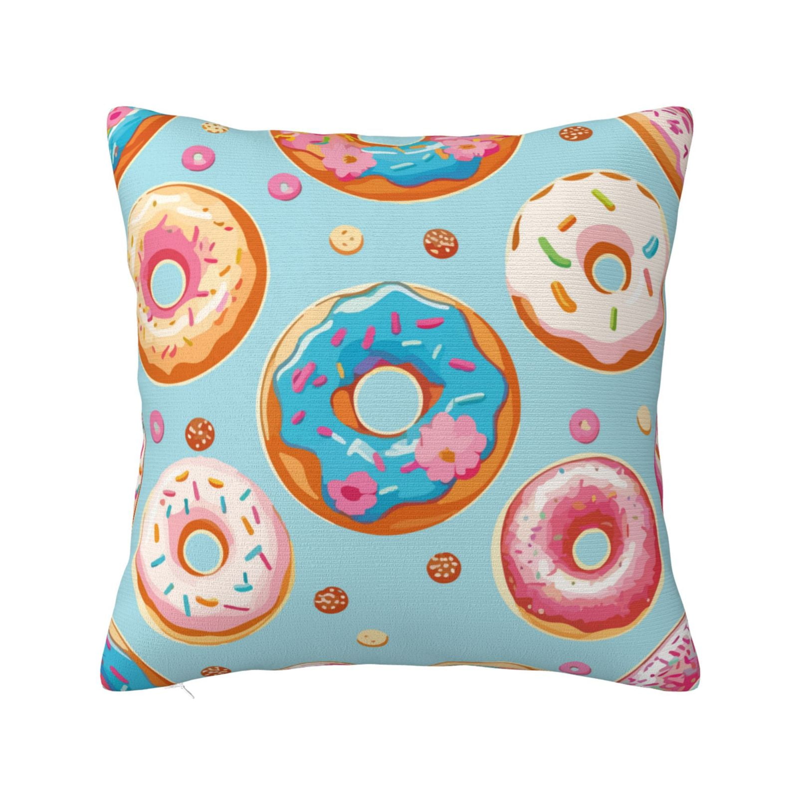 Pofeuu Colorful Donut Print Double-sided plush pillowcase Square Throw ...