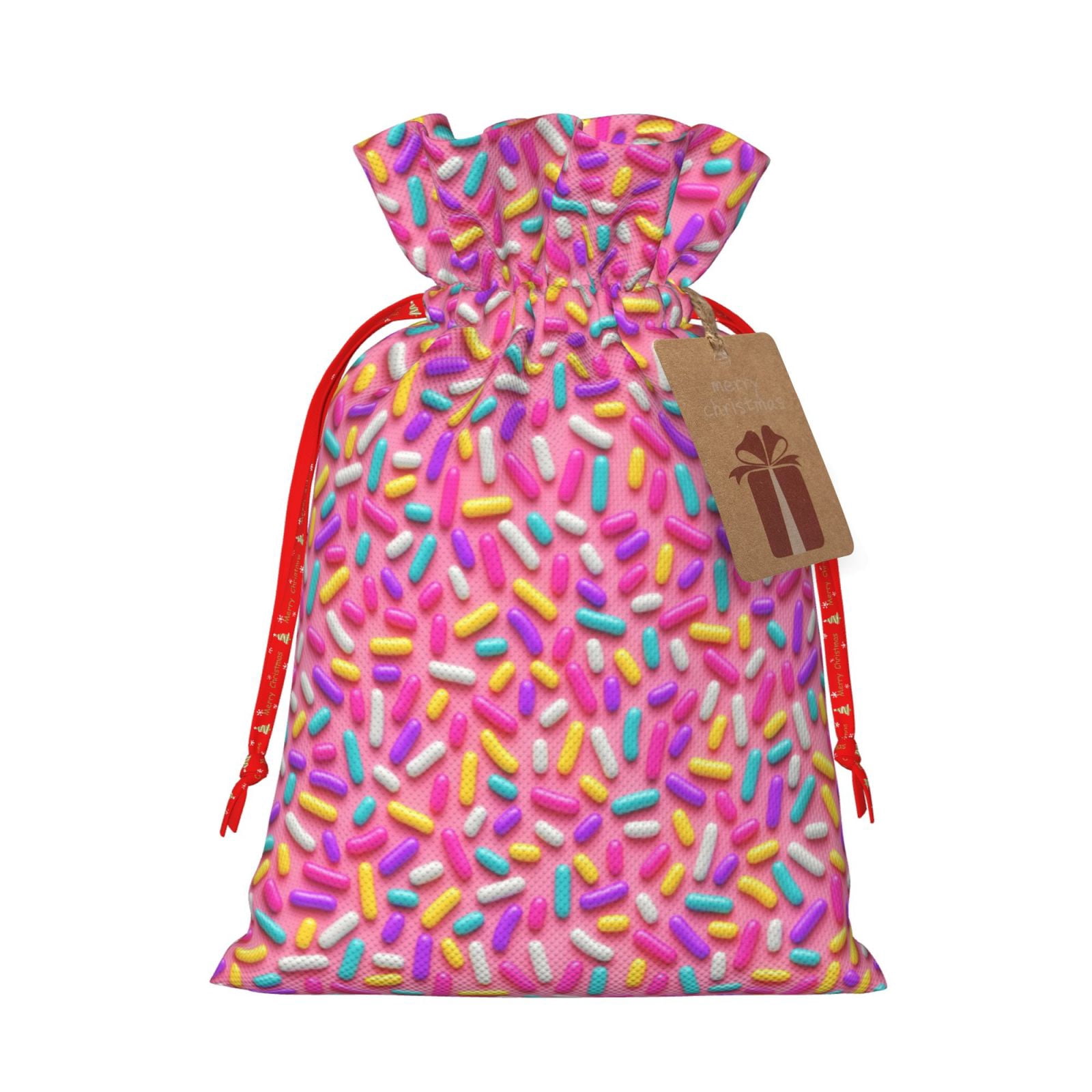 Pofeuu Colorful Donuts 1 Print Burlap Bags with Drawstrings Drawstring ...
