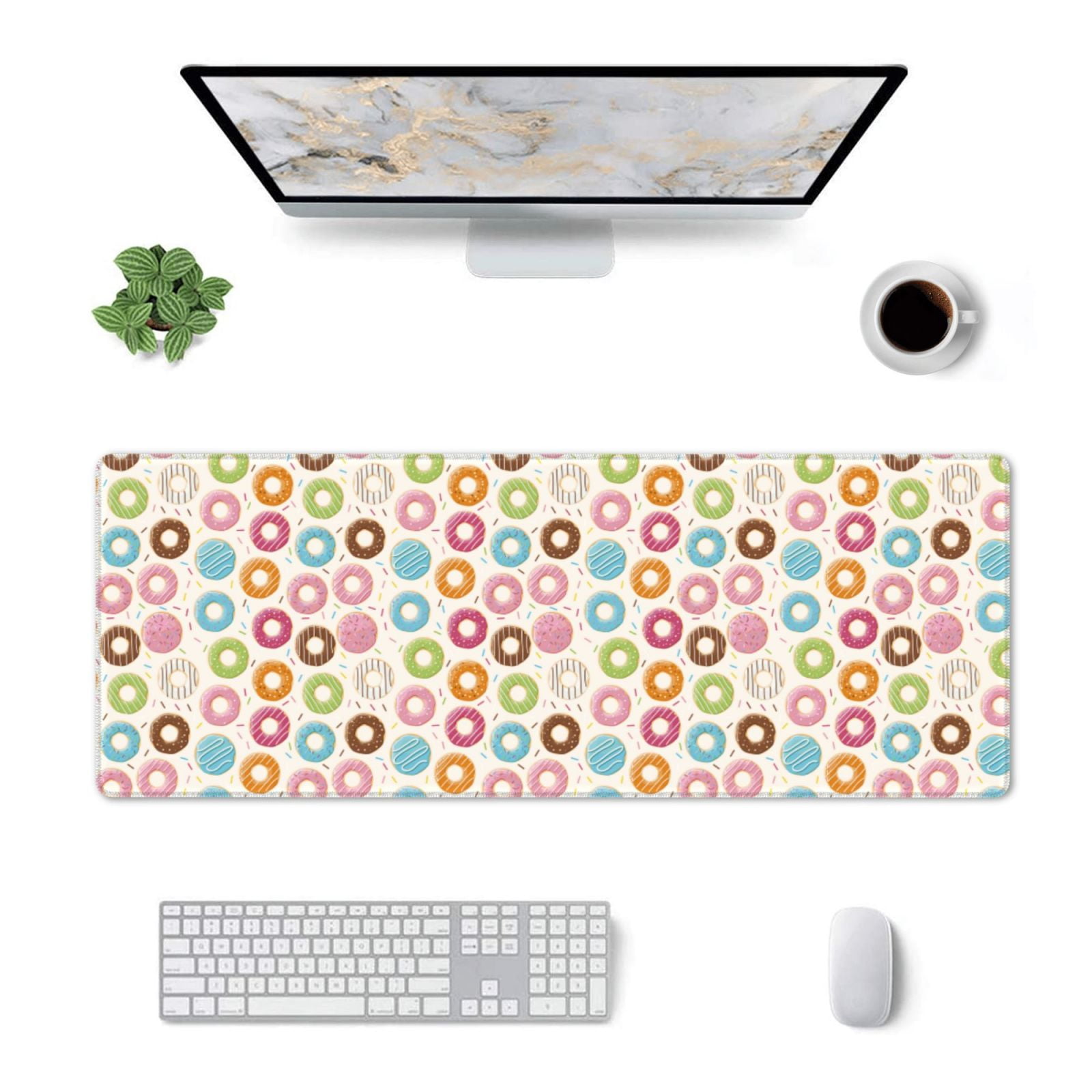 Pofeuu Colorful Donuts Print Desk Mat for Keyboard and Mouse，Computer ...