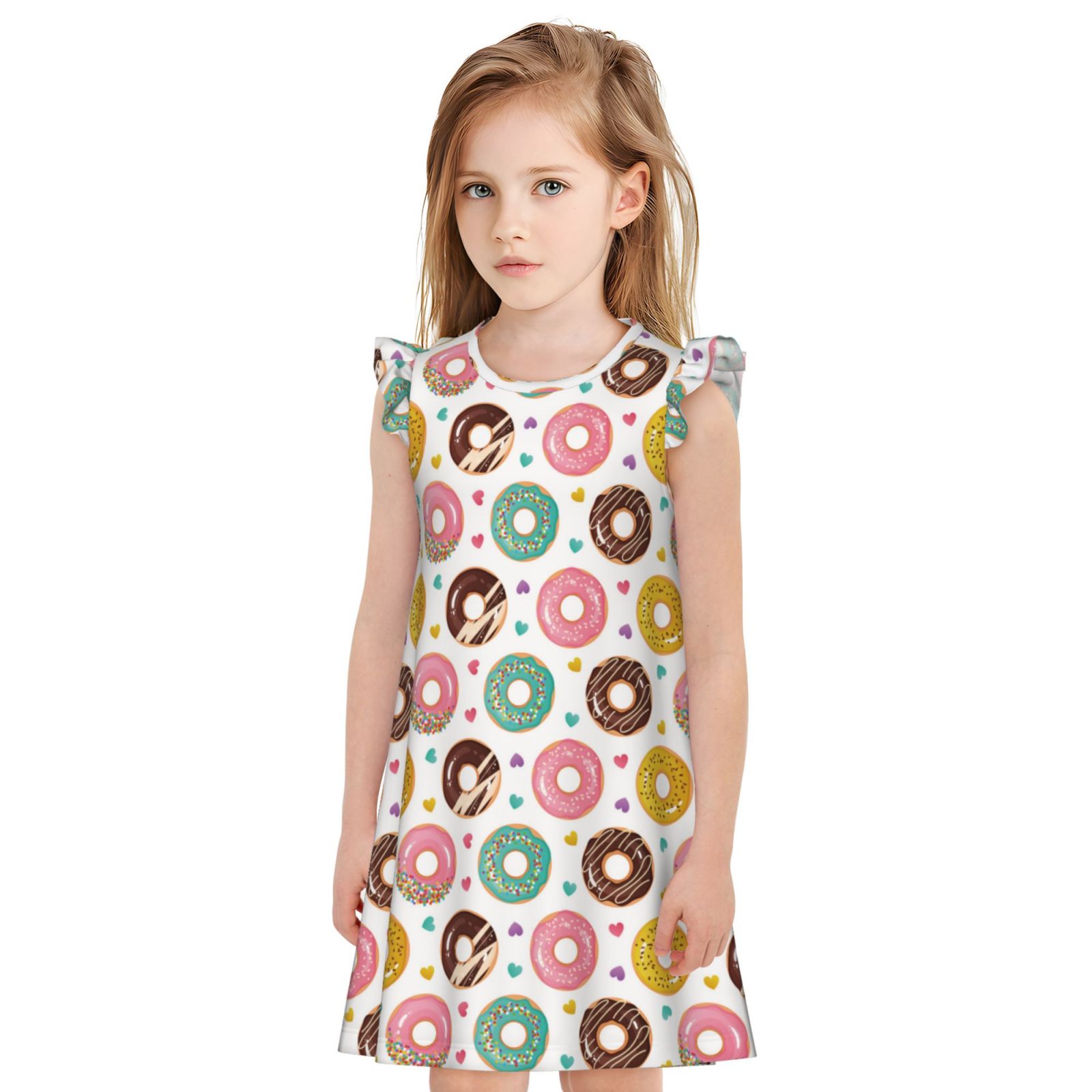 Pofeuu Colorful Donuts Print Girls Nightgowns, Nightgown Princess ...