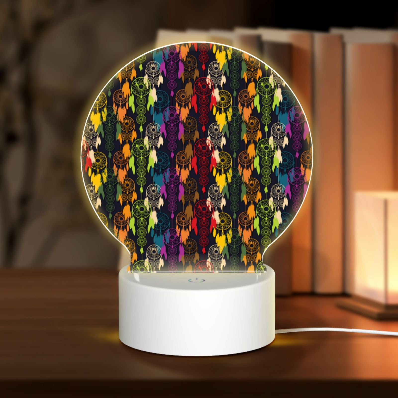 Pofeuu Colorful Dreamcatcher Print LED Christmas Night Light Lamp Base ...