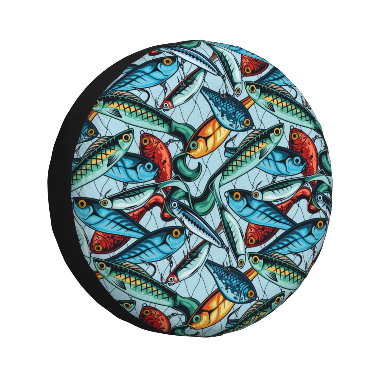 Pofeuu Colorful Fishing Baits Print Spare Tire Wheel Cover for Car ...
