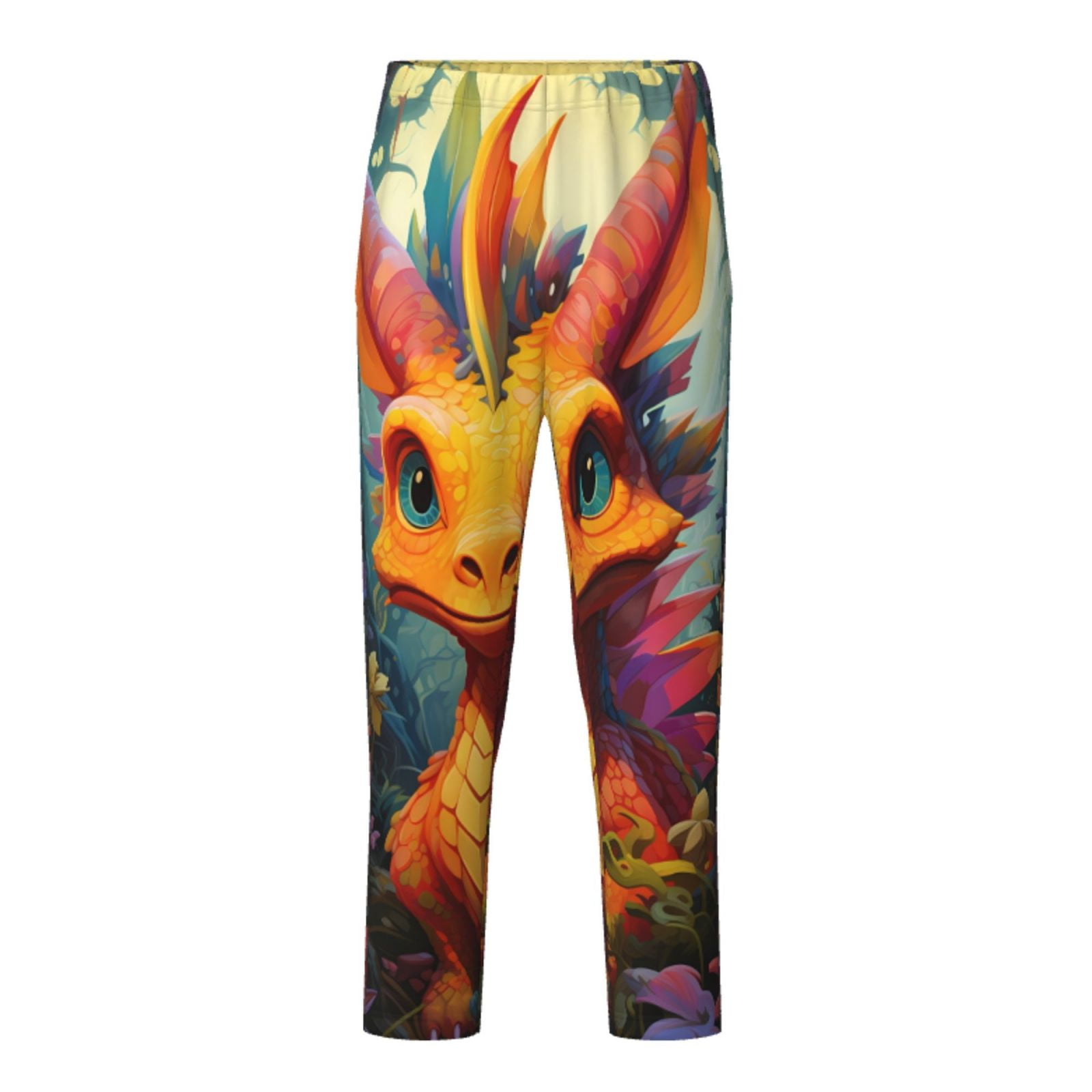 Pofeuu Colorful Flower Chameleon Print Teenagers' Pajama Pants, Soft ...
