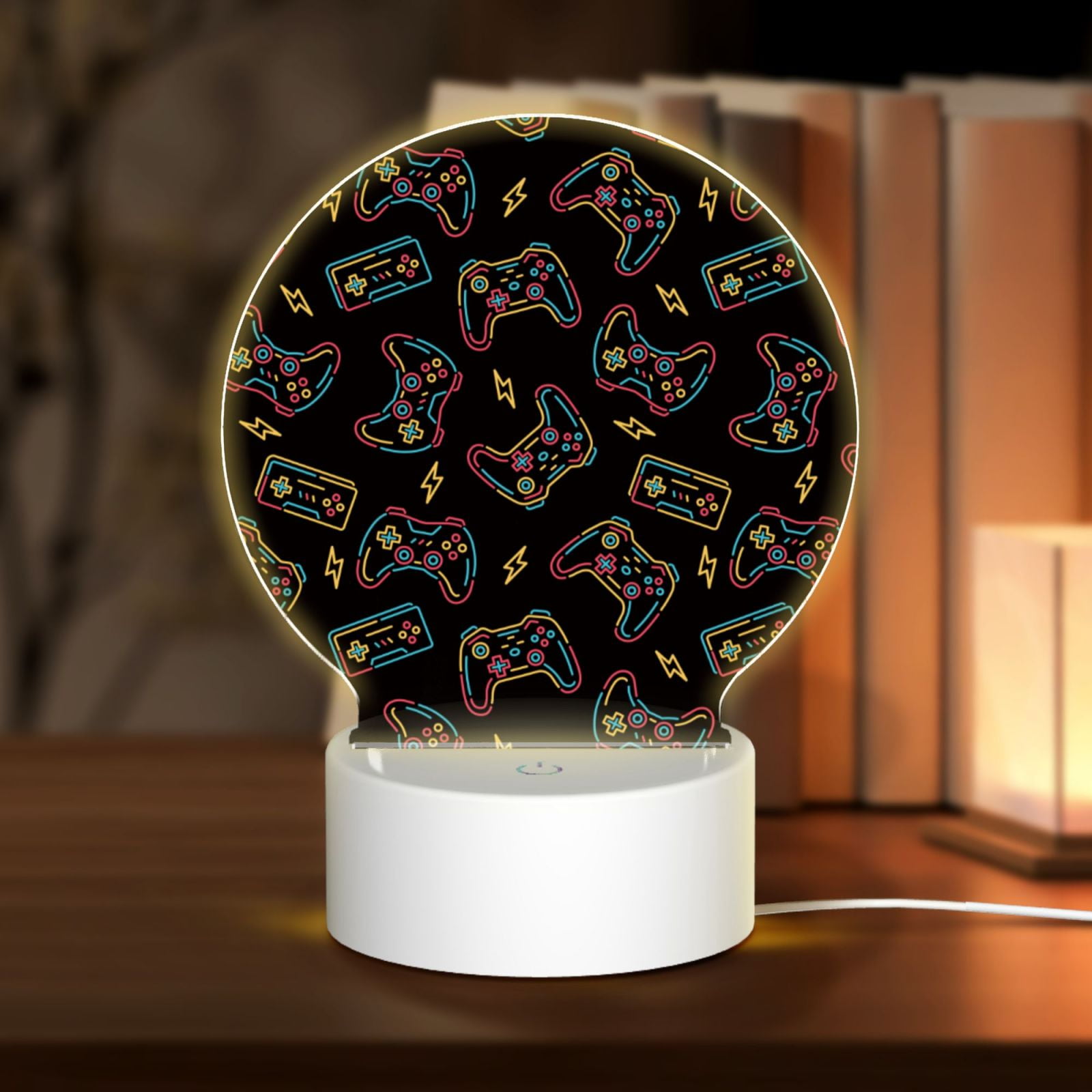 Pofeuu Colorful Game Controller Print LED Christmas Night Light Lamp Base Gift DIY 3D Clear ...
