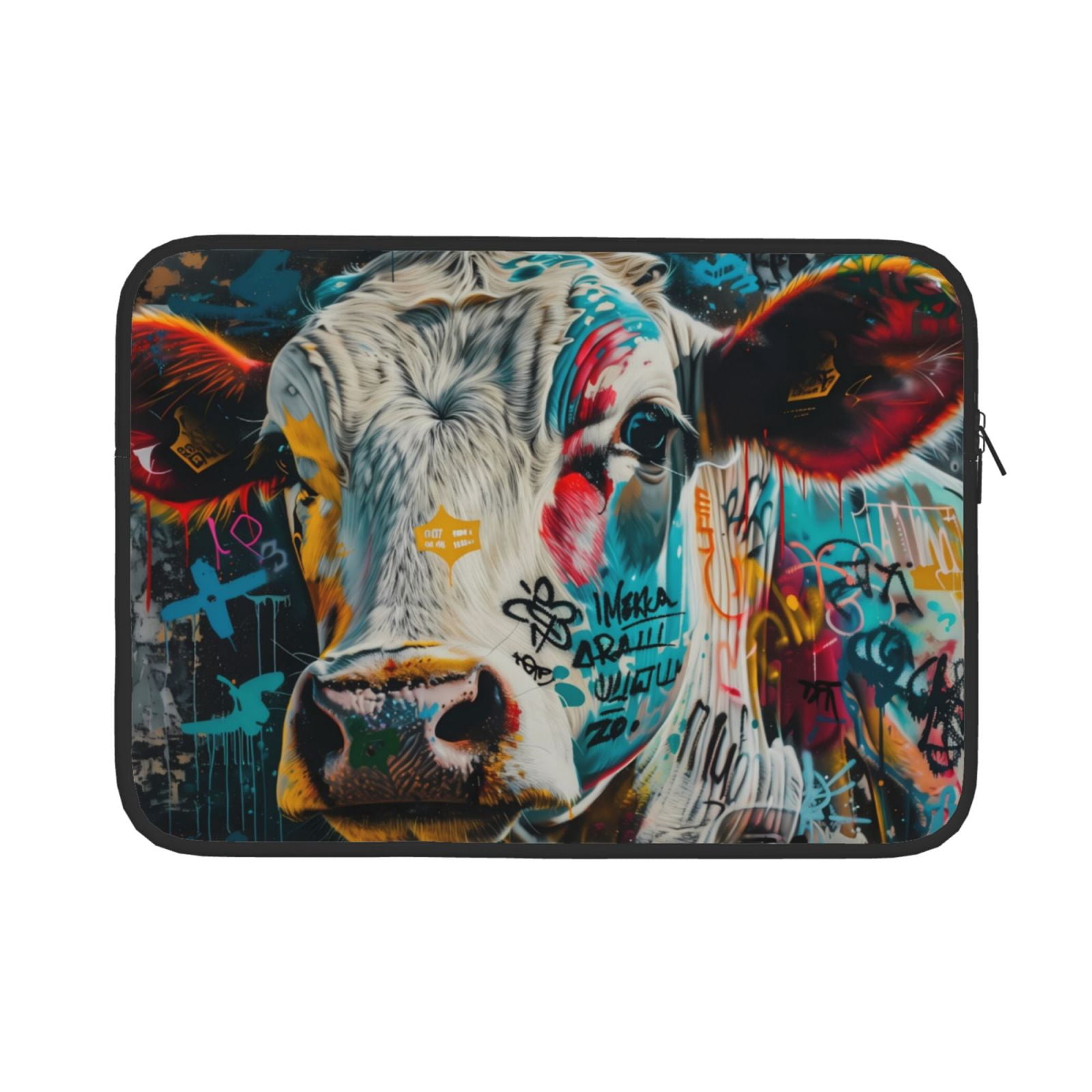 Pofeuu Colorful Graffiti Cow Print Laptop Carrying Case,13-15-Inch ...