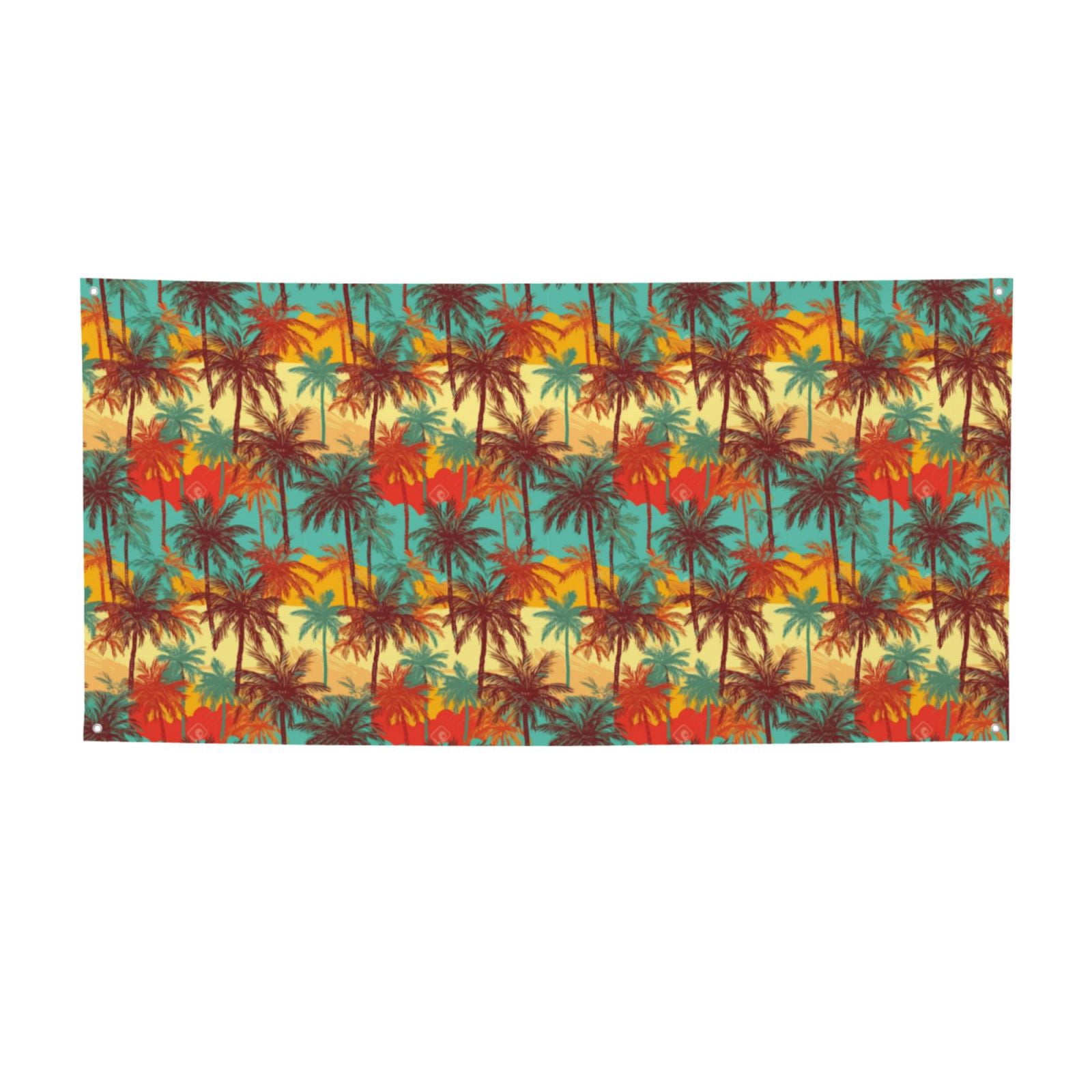 Pofeuu Colorful Hawaii Palms Print Colorful Yard Festival Banner Sign ...