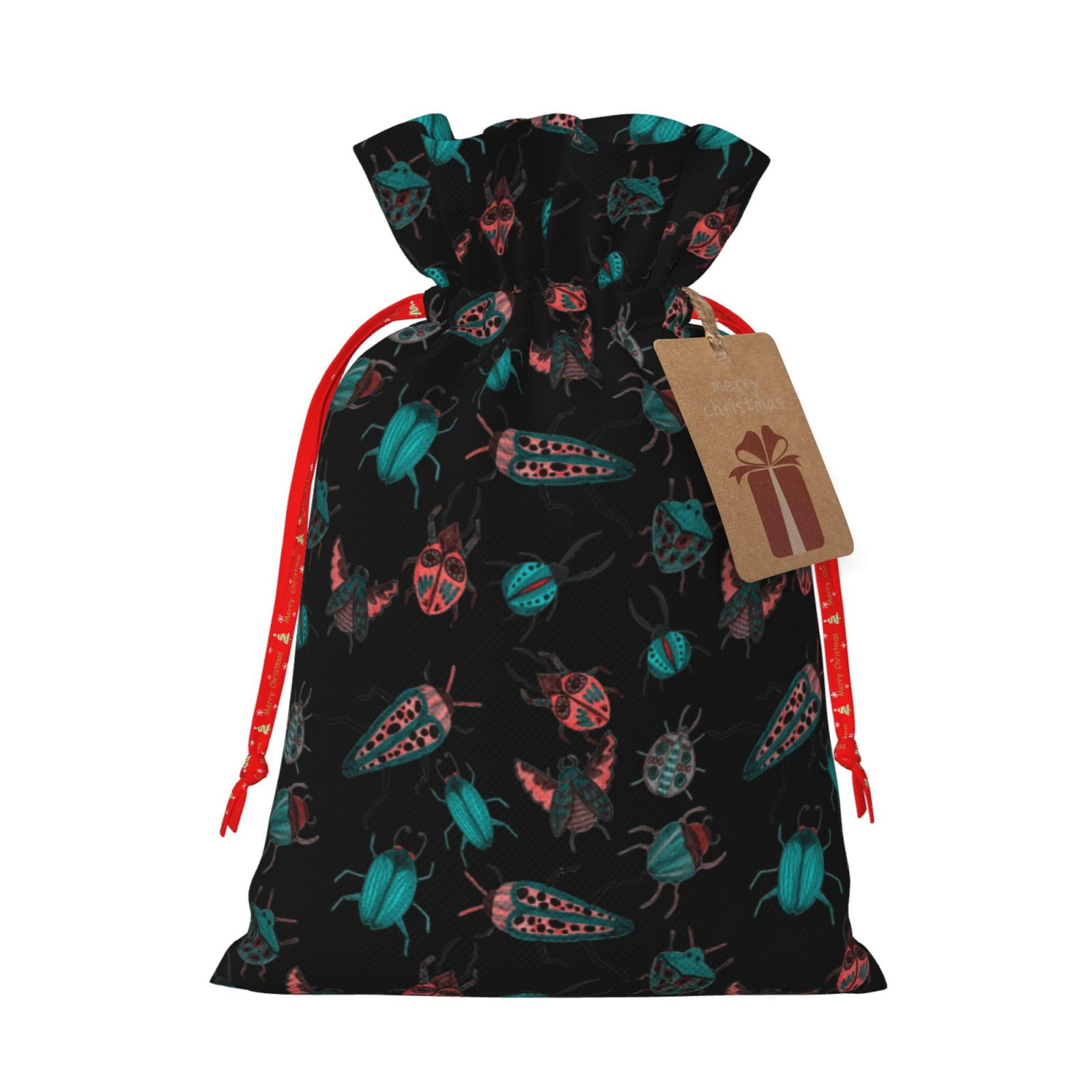 Pofeuu Colorful Insect Print Burlap Bags with Drawstrings Drawstring ...