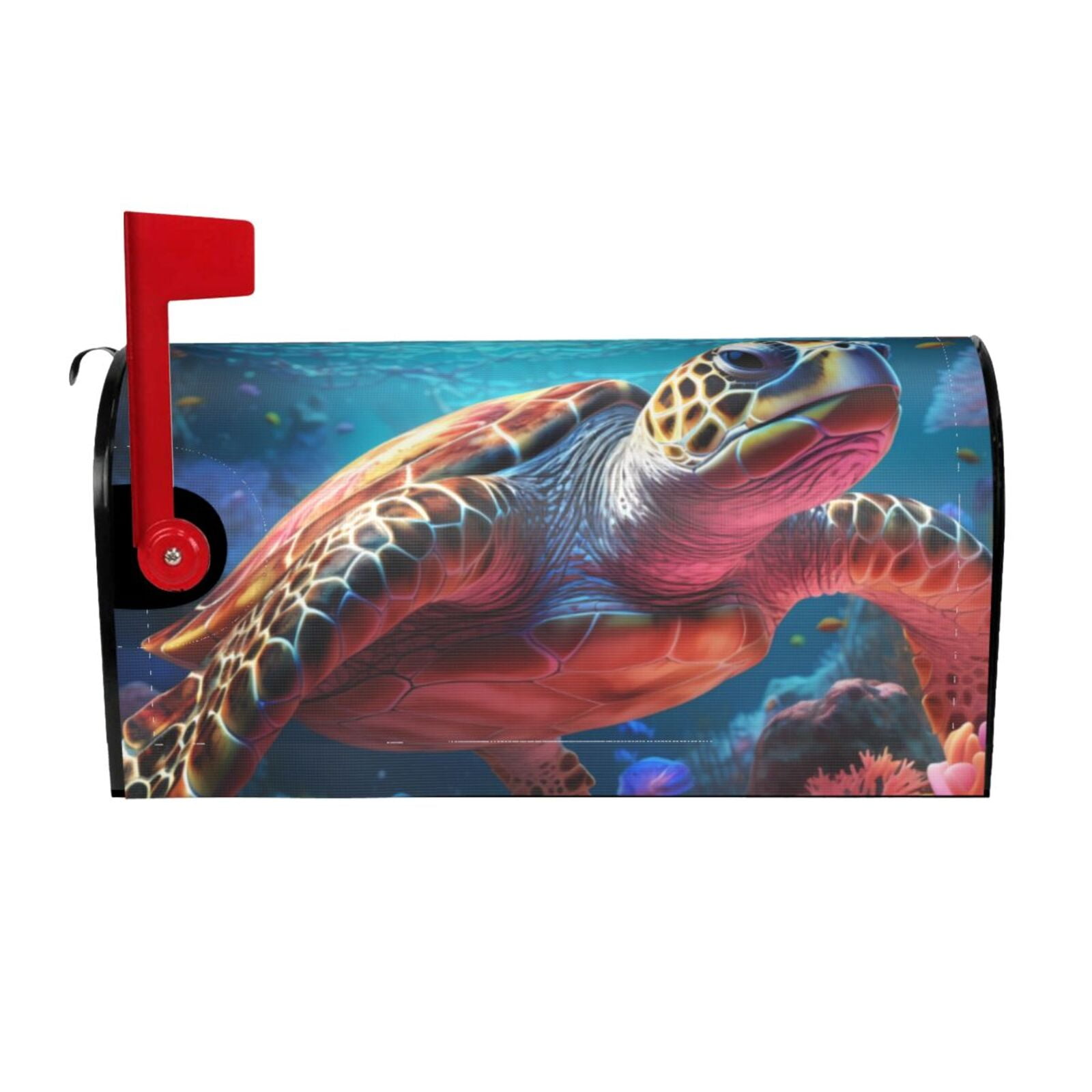 Pofeuu Colorful Ocean Sea Turtle Print Mailbox Covers Letterbox Cover ...
