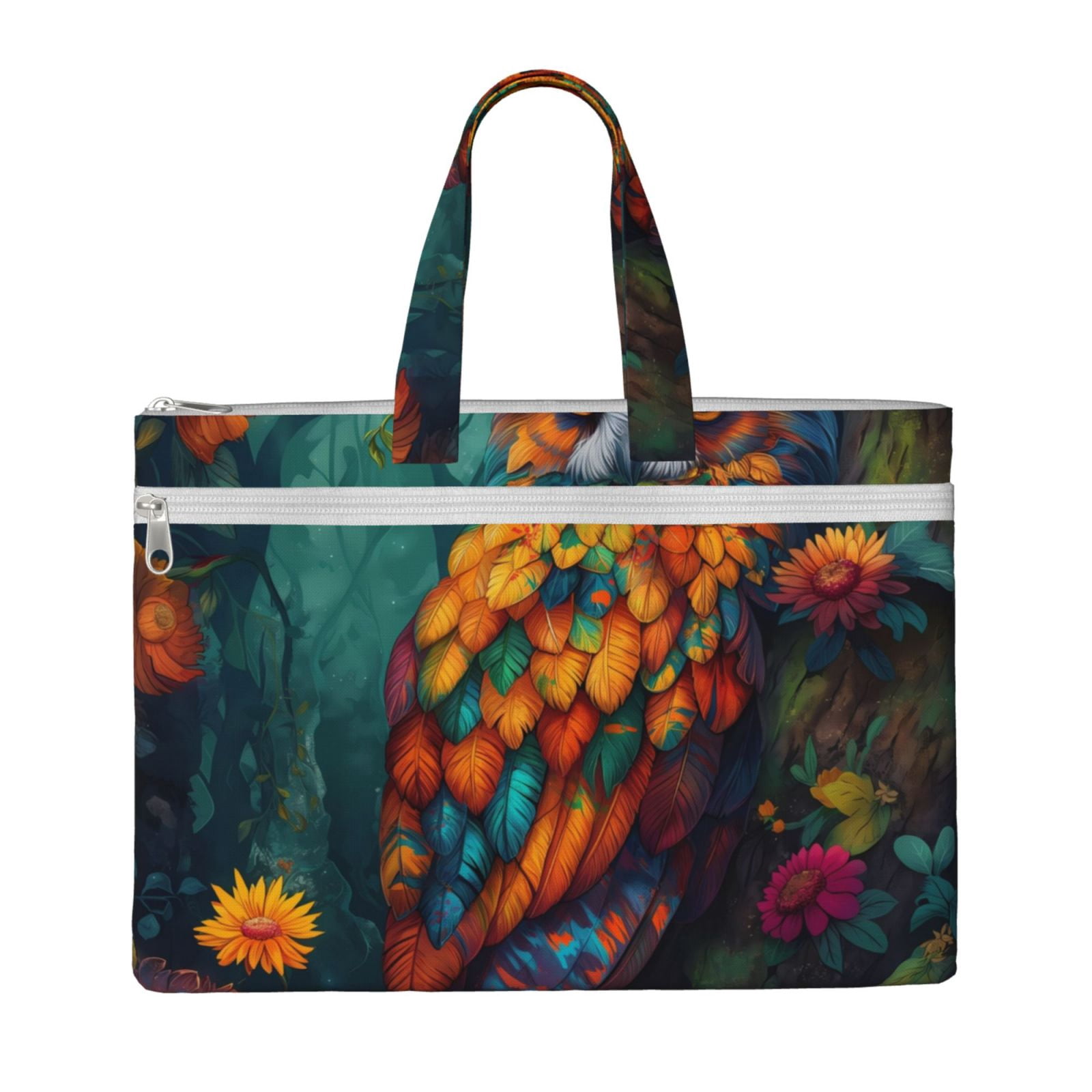 Pofeuu Colorful Owl Forest Print Laptop Bag Carrying - Computer Bag ...